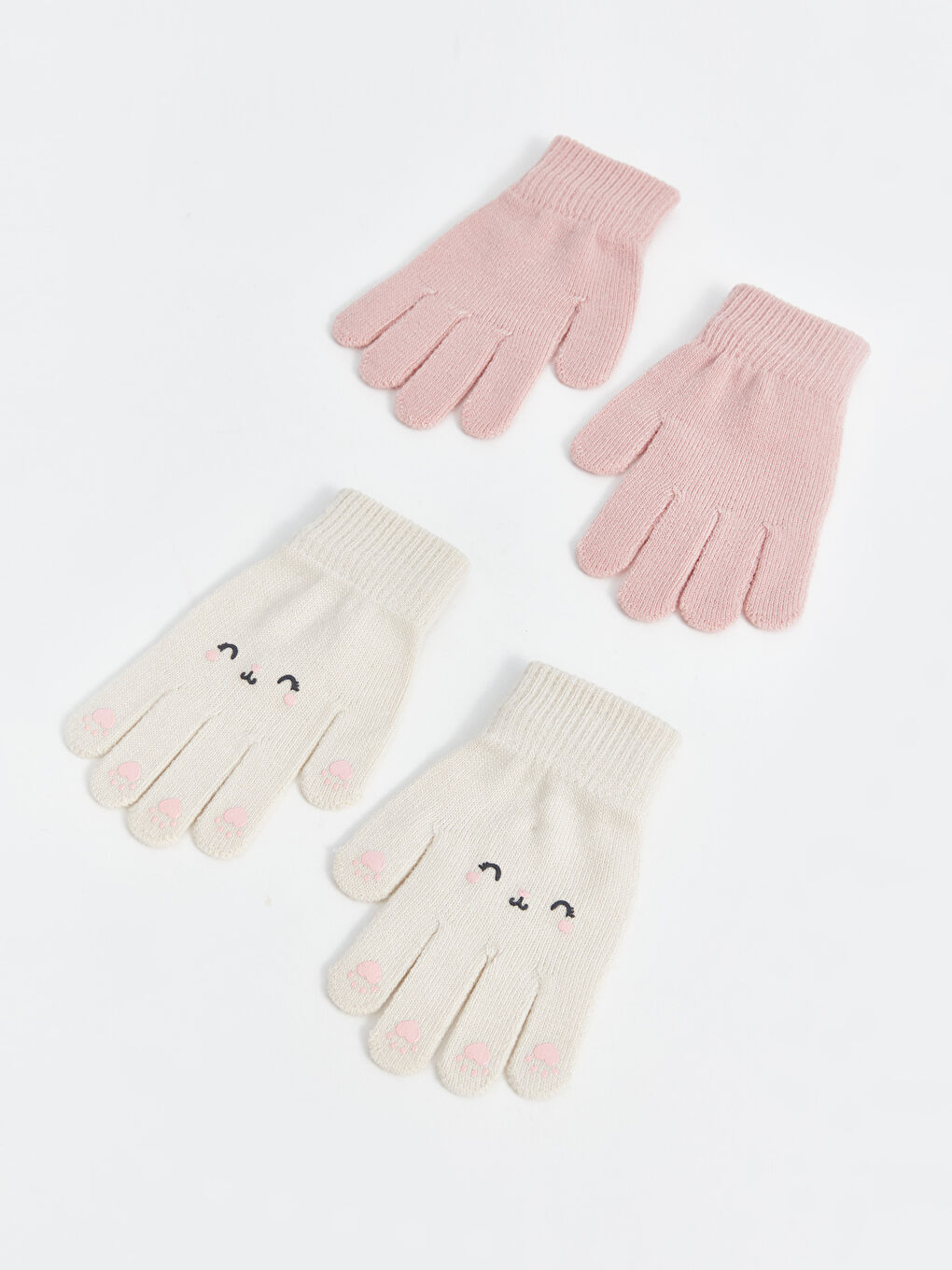 Baby Girl Gloves with Embroidery Detail Pack of 2 W48847Z1 J1F W48847Z1 J1F LC Waikiki