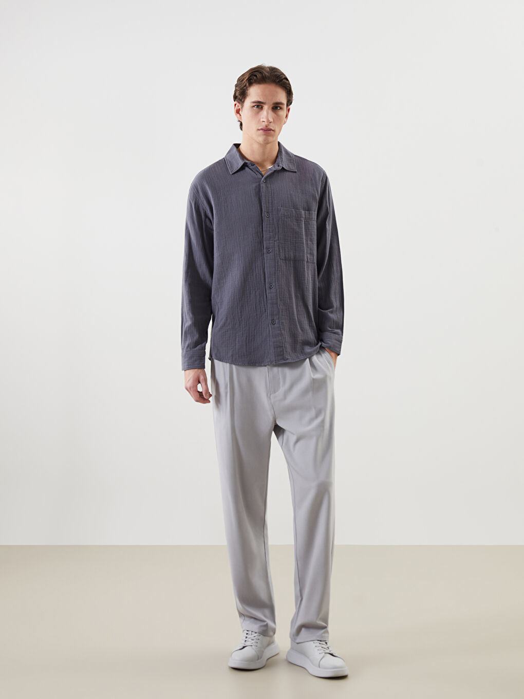 Regular Fit Long Sleeve Men's Shirt -S51855Z8-YRH - S51855Z8 Regular Fit Long Sleeve Men's Shirt -S51855Z8-YRH - S51855Z8