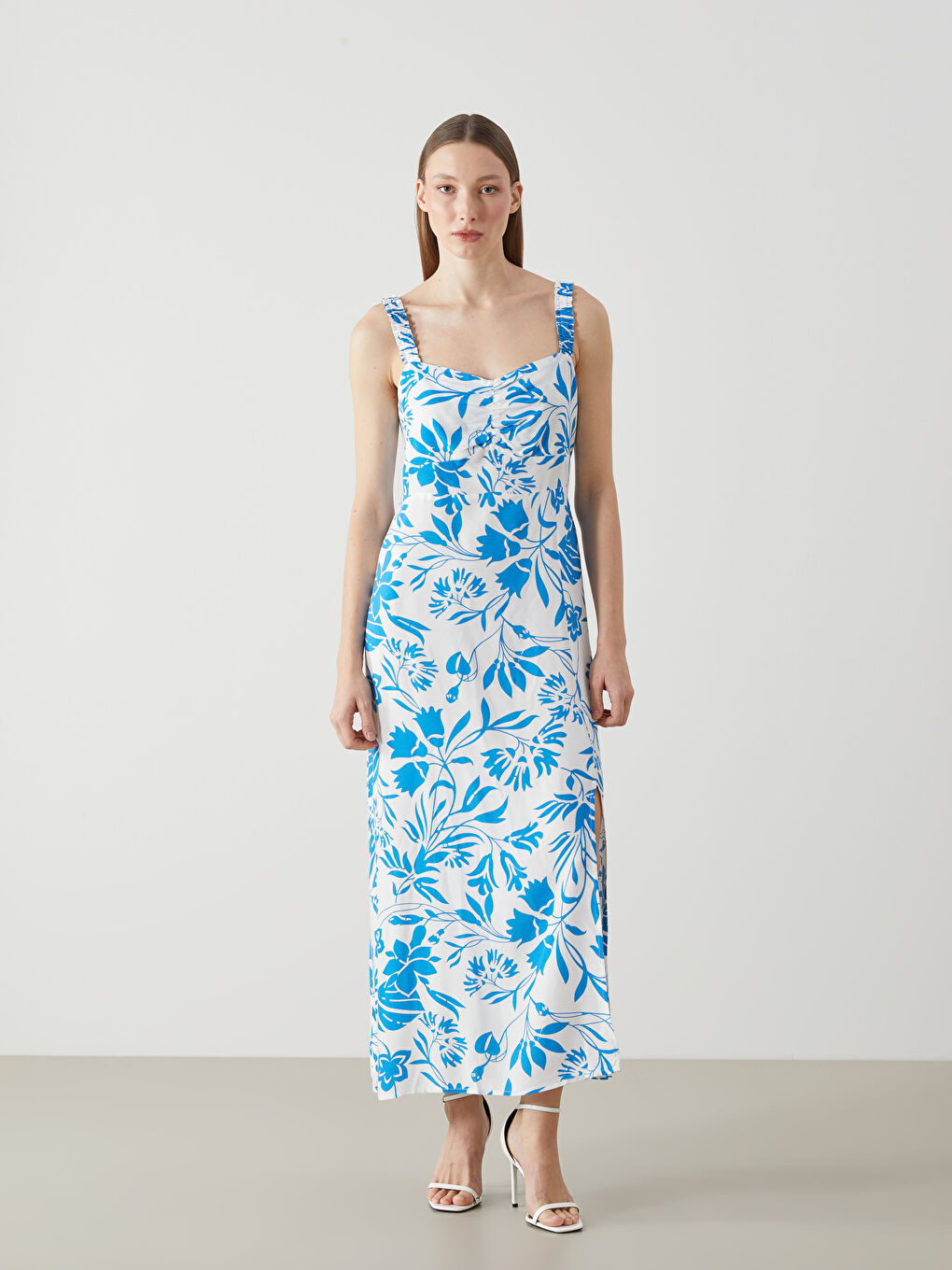 Sweetheart Collar Floral Women's Dress -S5EL83Z8-LQQ Sweetheart Collar Floral Women's Dress -S5EL83Z8-LQQ