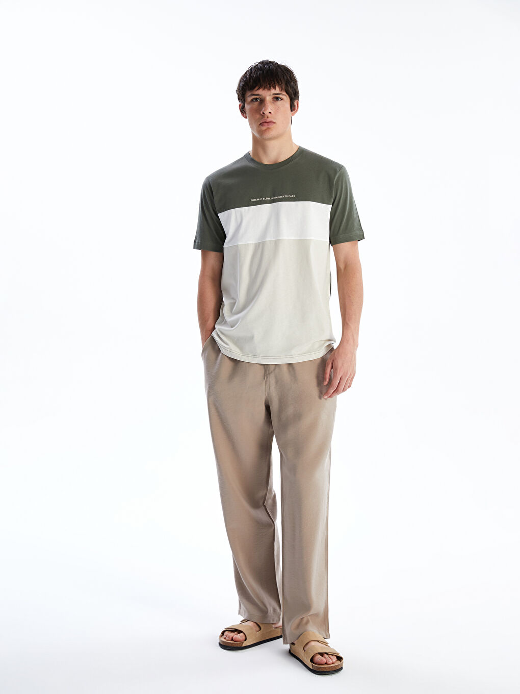 XSIDE T-shirt pour Hommes en Jersey à Col Rond et Bloc de Couleurs ...