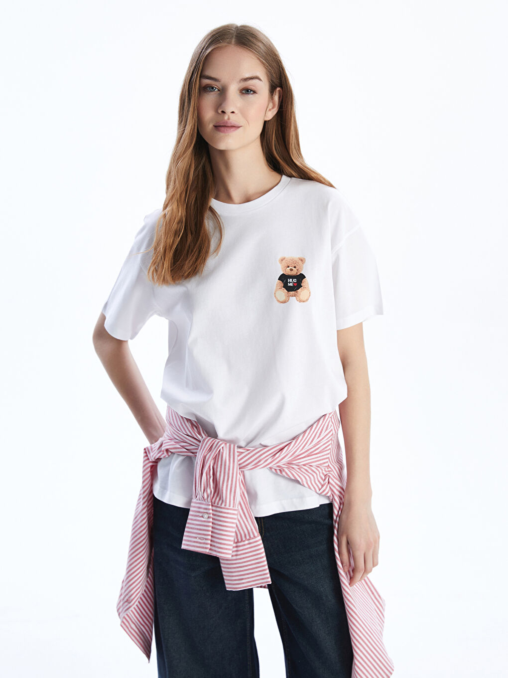 Woman WHITE T-Shirt -S5ON34Z8-Q6K - S5ON34Z8-Q6K - LC Waikiki Woman WHITE T-Shirt -S5ON34Z8-Q6K - S5ON34Z8-Q6K - LC Waikiki