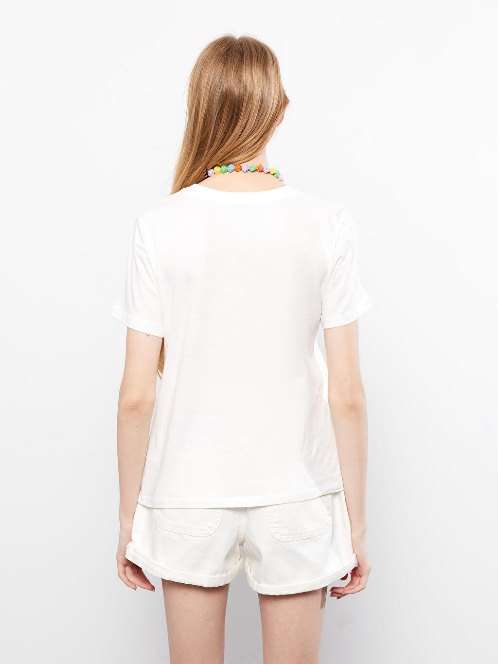 LCW CASUAL Crew Neck Printed Short Sleeve Cotton Women's T-Shirt ...