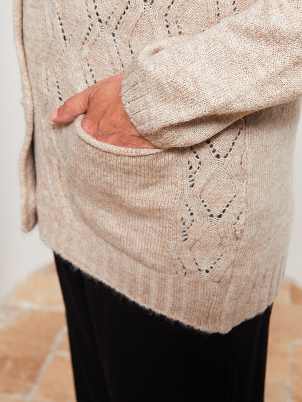Cardigan En Tricot à Manches Longues Et Col En V Pour Femmes W27092z8