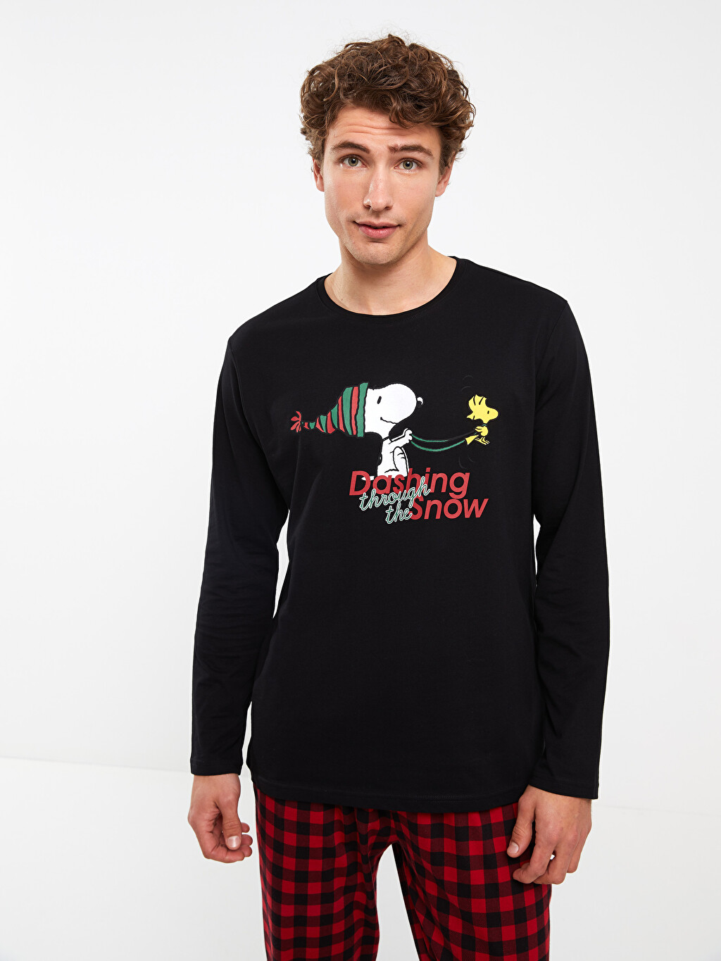 Standard Pattern Snoopy Printed Men's Pajamas Set -W2FU06Z8-LTQ ...