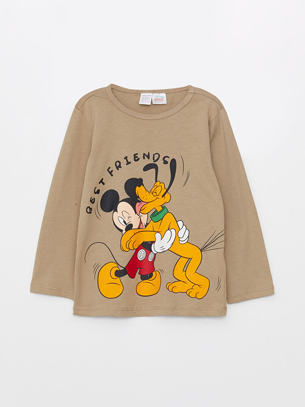 Crew Neck Long Sleeve Mickey Mouse Printed Baby Boy Pajama Set ...