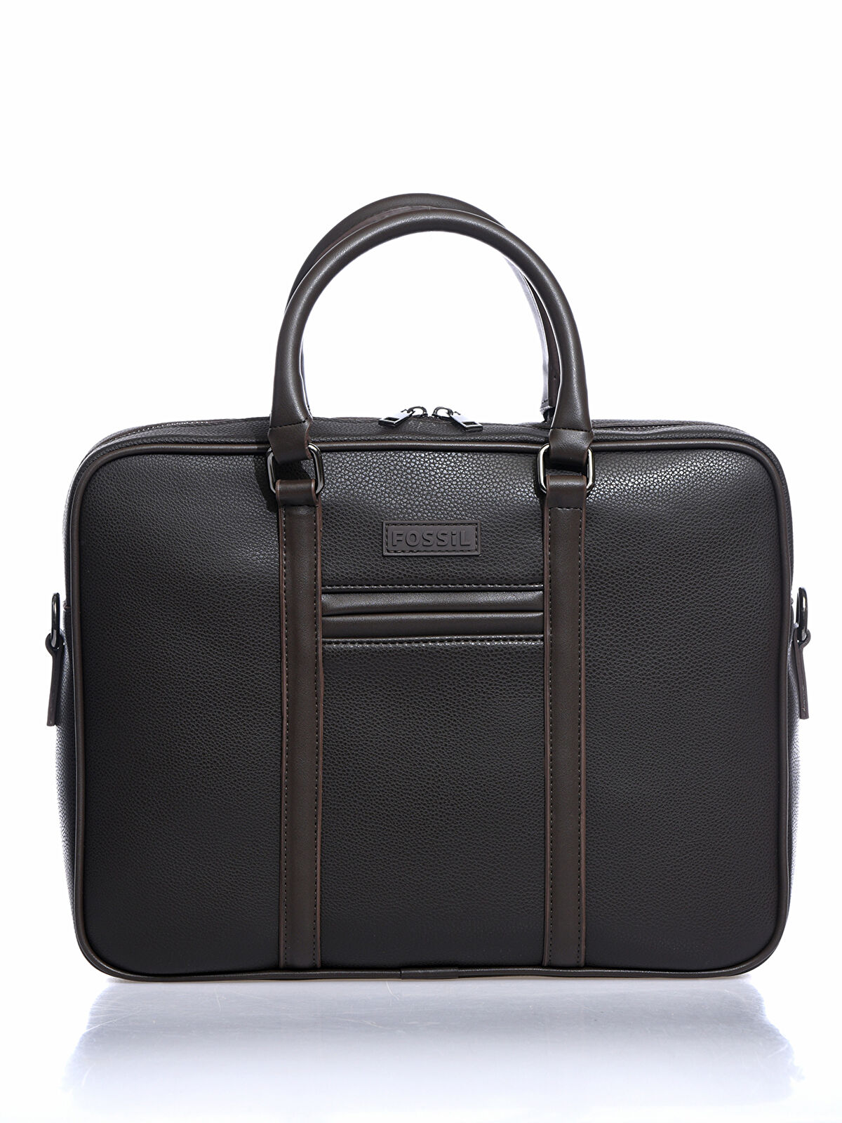 Fossil Deri Görünümlü Cep Detaylı Fermuarlı Erkek El Çantası