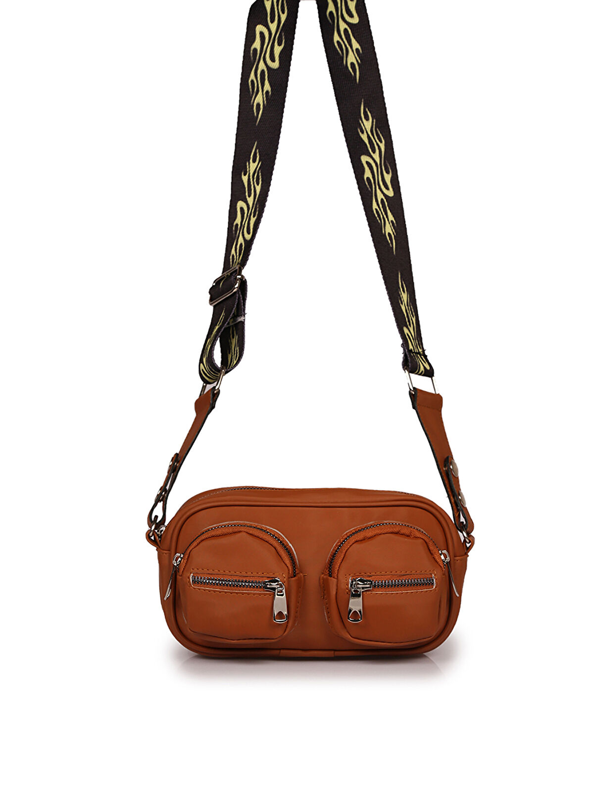 Stilgo Deri Görünümlü Çift Cepli Kadın Omuz Çantası