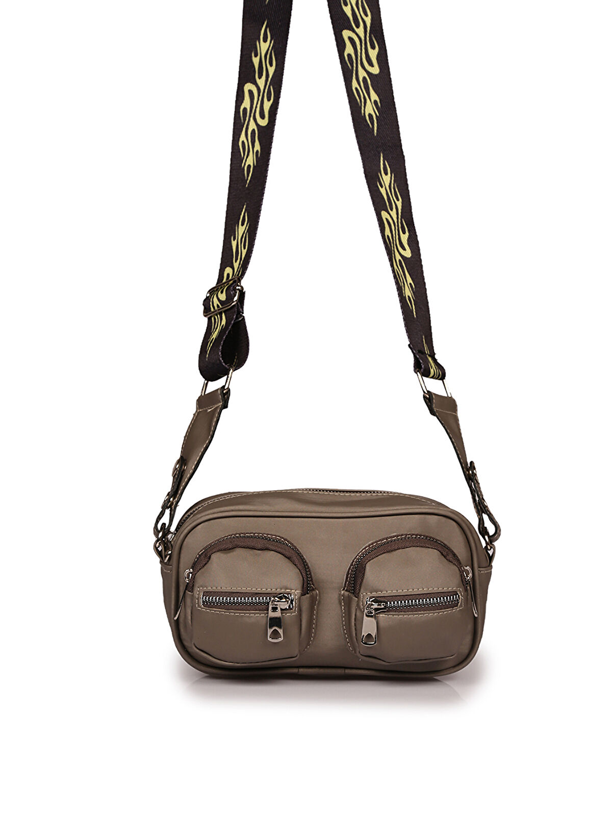 Stilgo Deri Görünümlü Çift Cepli Kadın Omuz Çantası