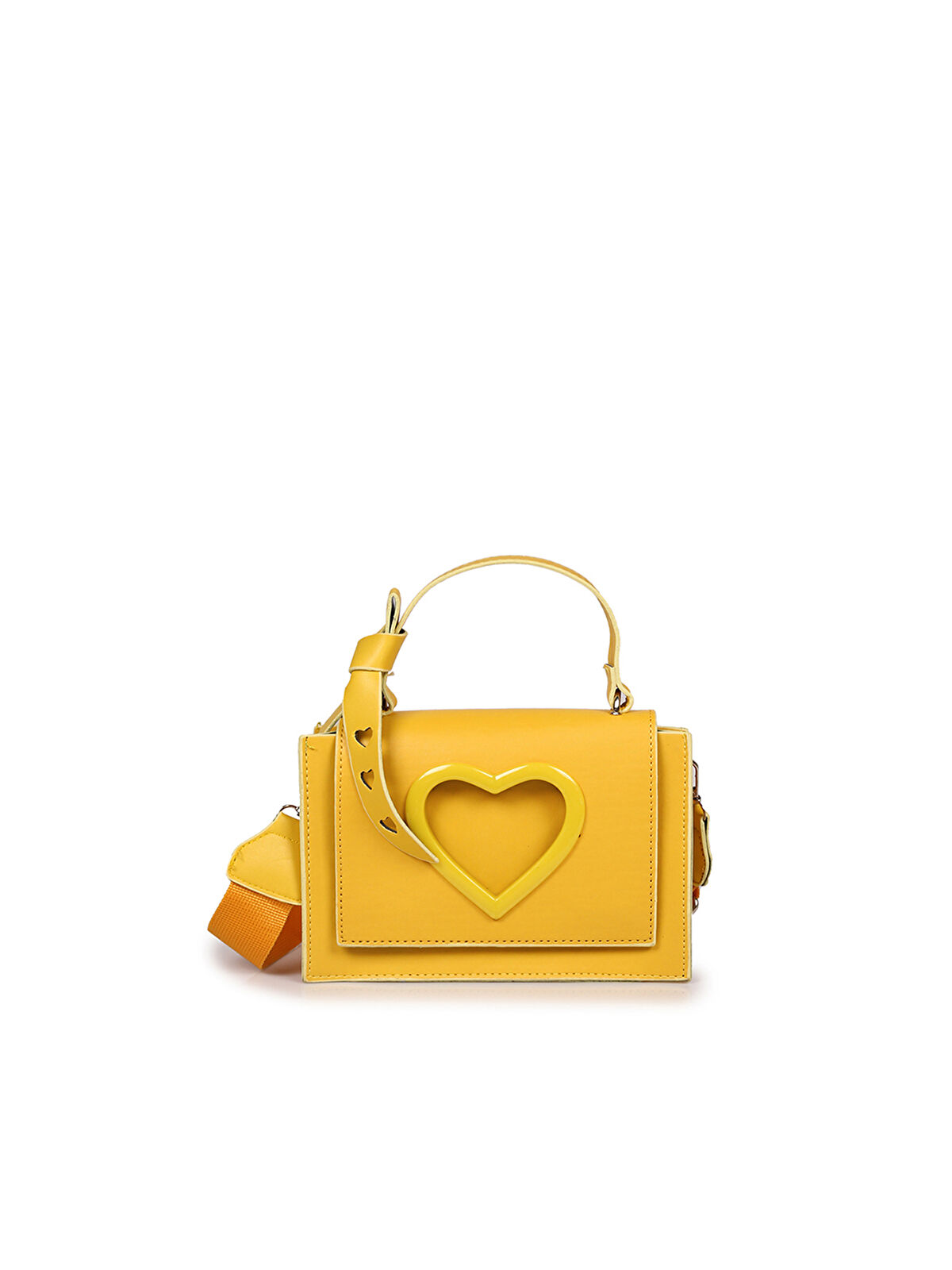 Stilgo Deri Görünümlü Kalp Detaylı Kadın Omuz Çantası