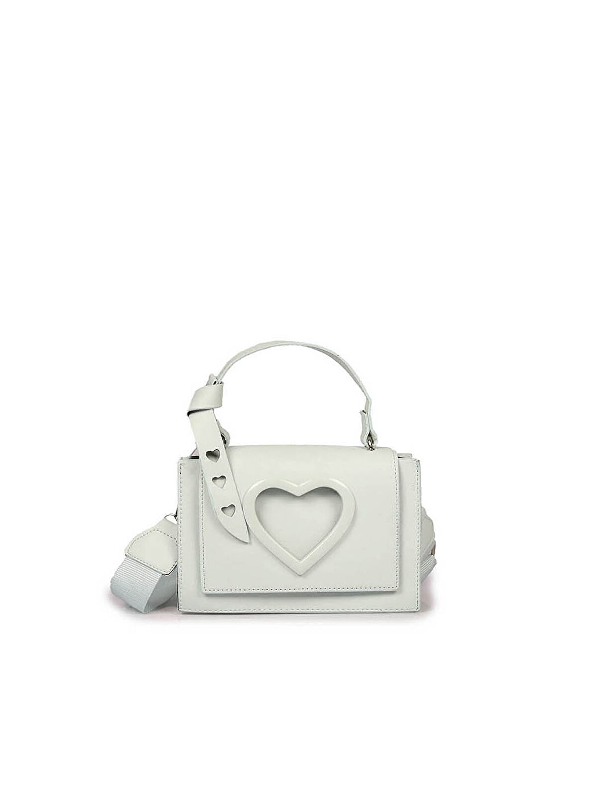 Stilgo Deri Görünümlü Kalp Detaylı Kadın Omuz Çantası