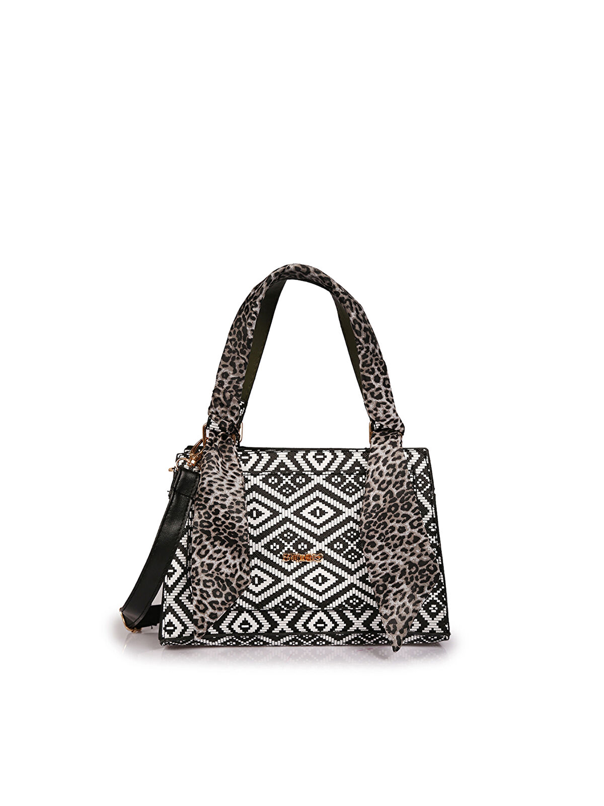 Stilgo Deri Görünümlü Fular Detaylı Kadın Omuz Çantası