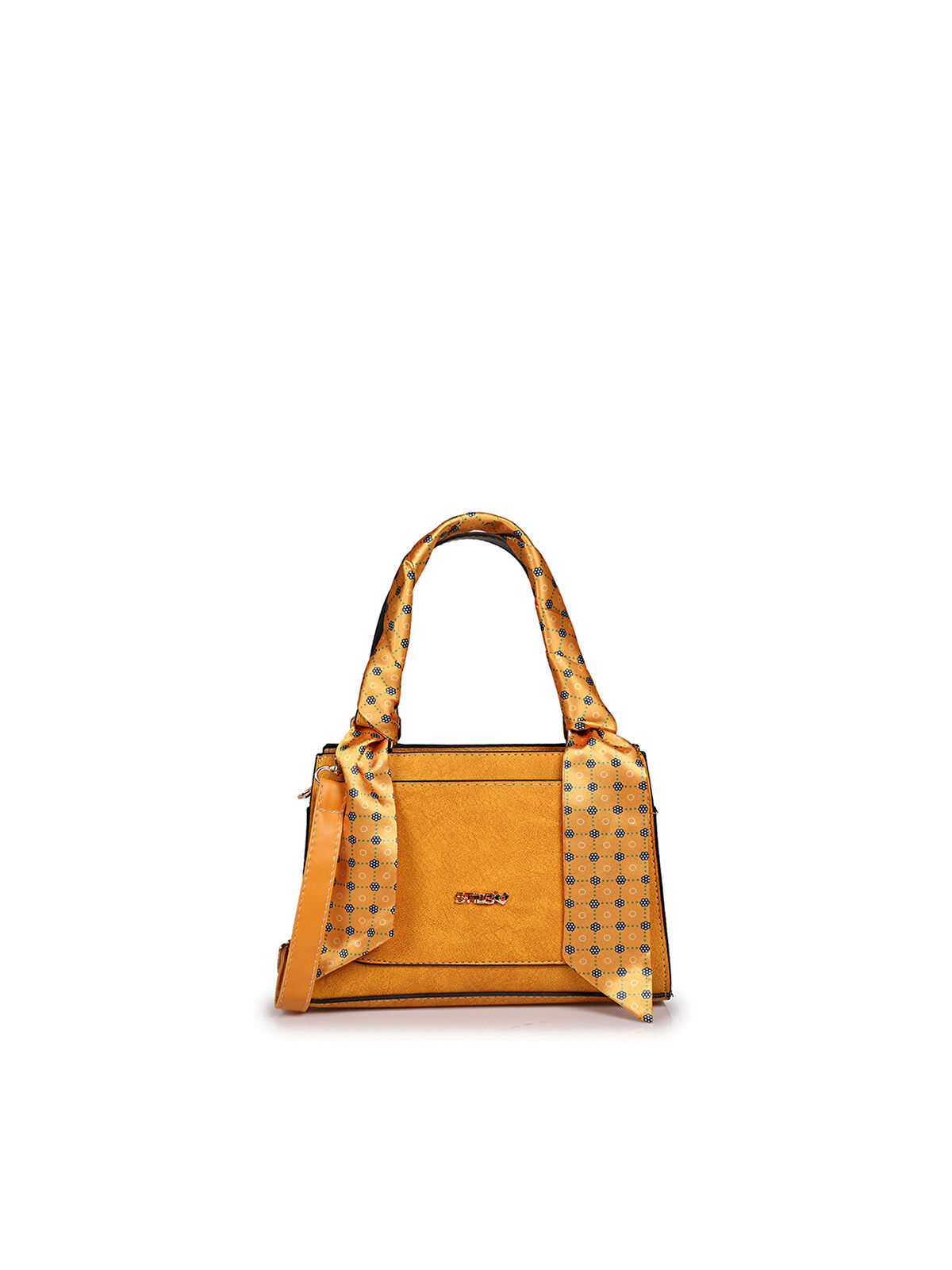 Stilgo Deri Görünümlü Fular Detaylı Kadın Omuz Çantası