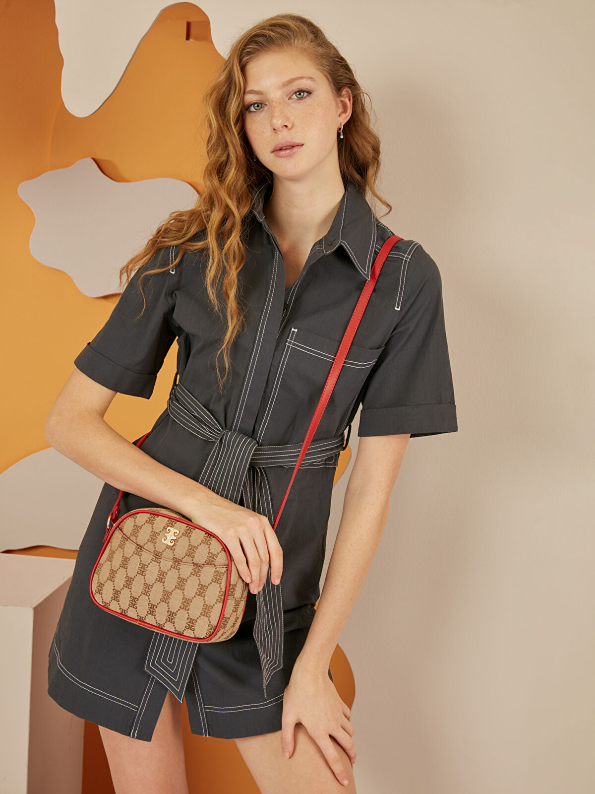 Pierre Cardin Desenli Kadın Omuz Çantası