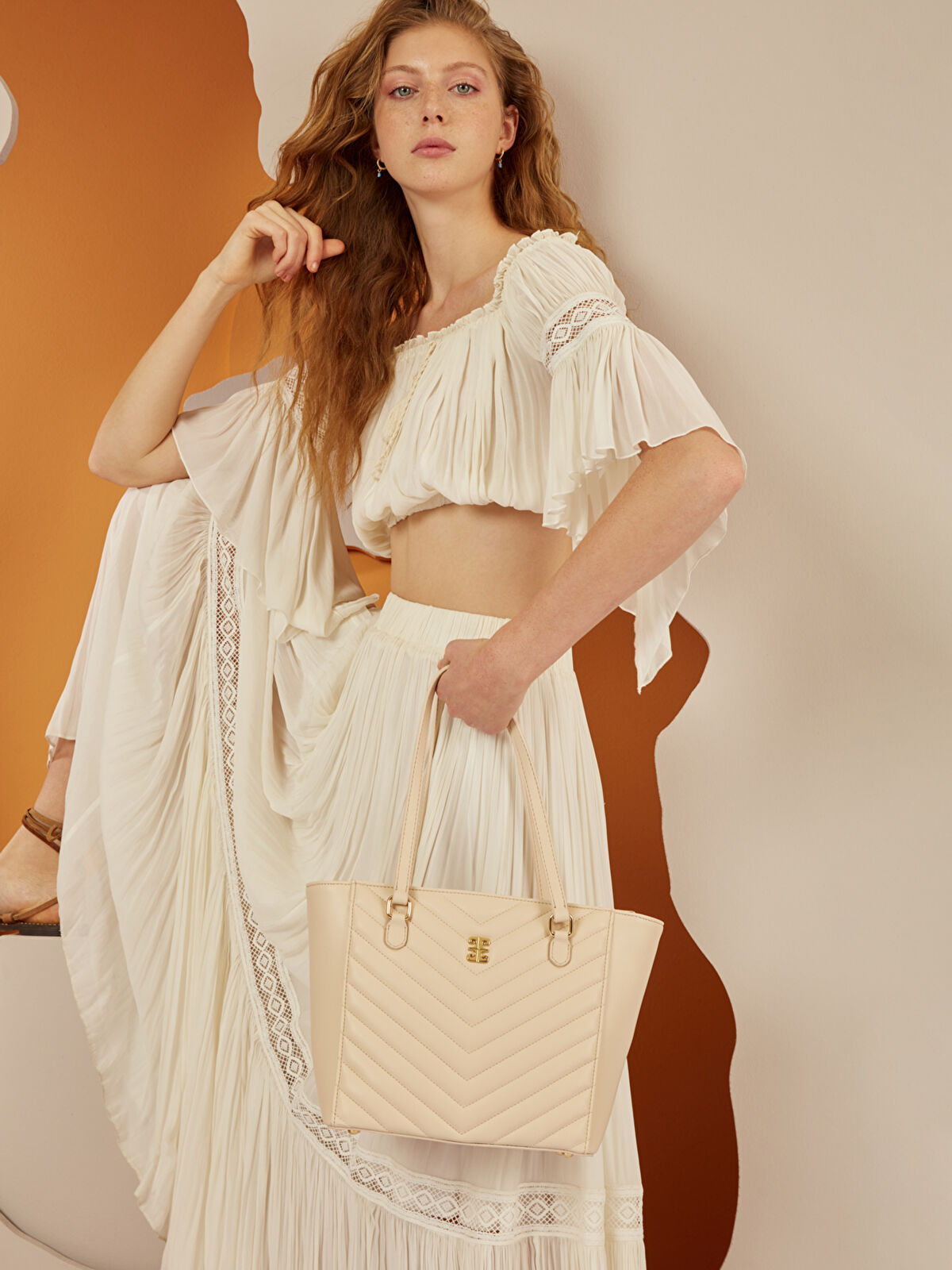 Pierre Cardin Dekoratif Dikişli Kadın Kol Çantası