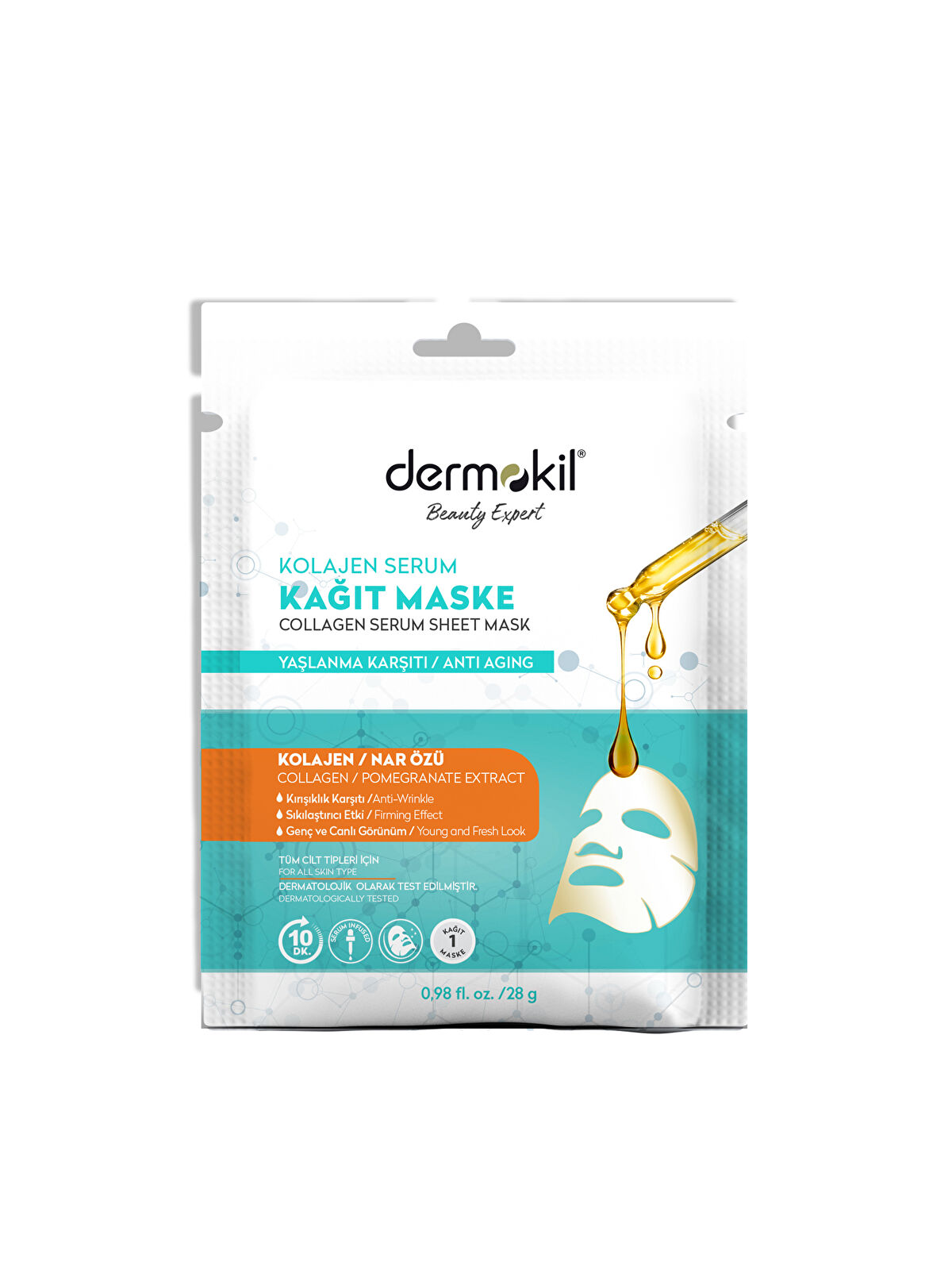 Dermokil Kolajen Serum Kağıt Maske 28 g Dermokil Kolajen Serum Kağıt Maske 28 g