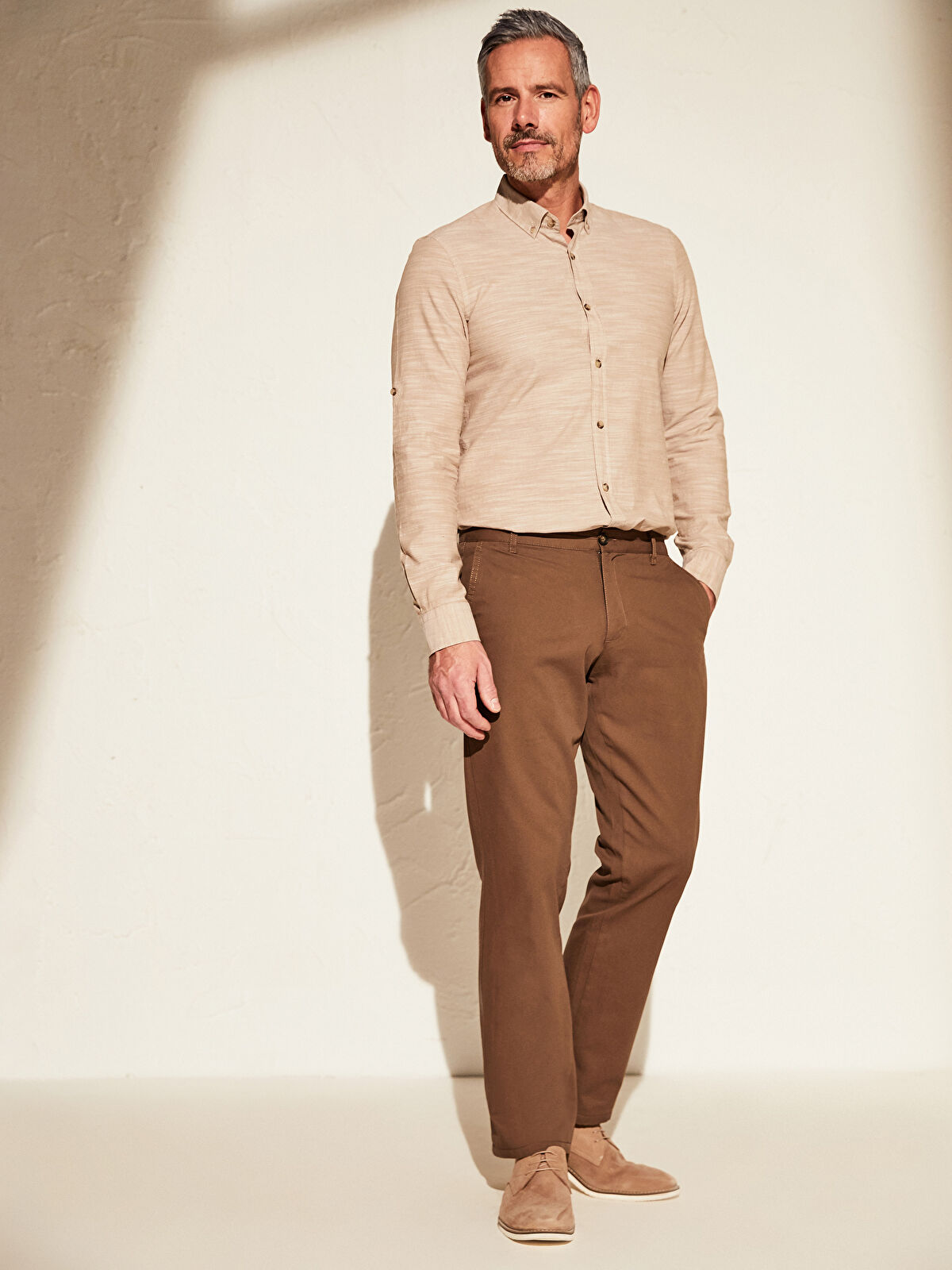 LCW CLASSIC Geniş Kalıp Gabardin Erkek Chino Pantolon