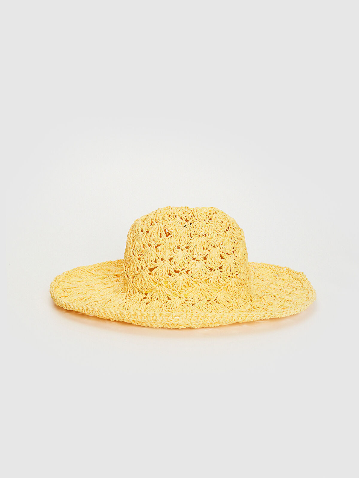 Örgü Detaylı Kadın Hasır Fötr Şapka