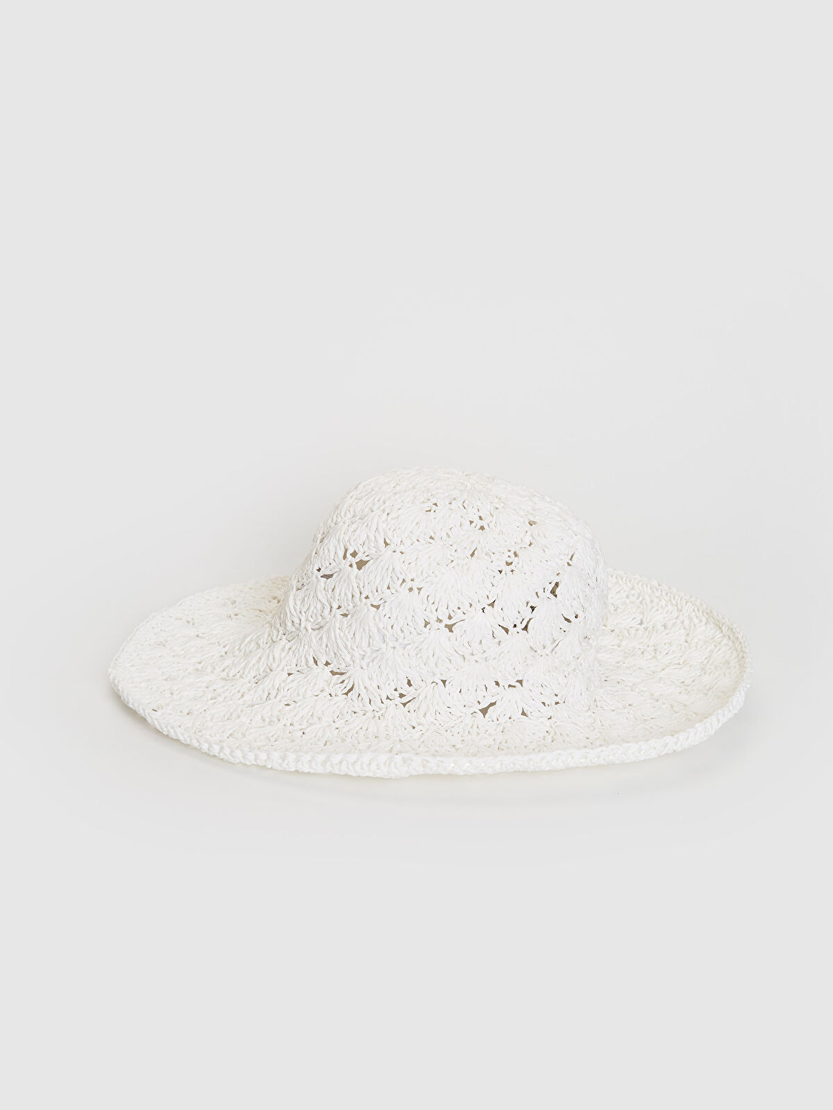 Örgü Detaylı Kadın Hasır Fötr Şapka