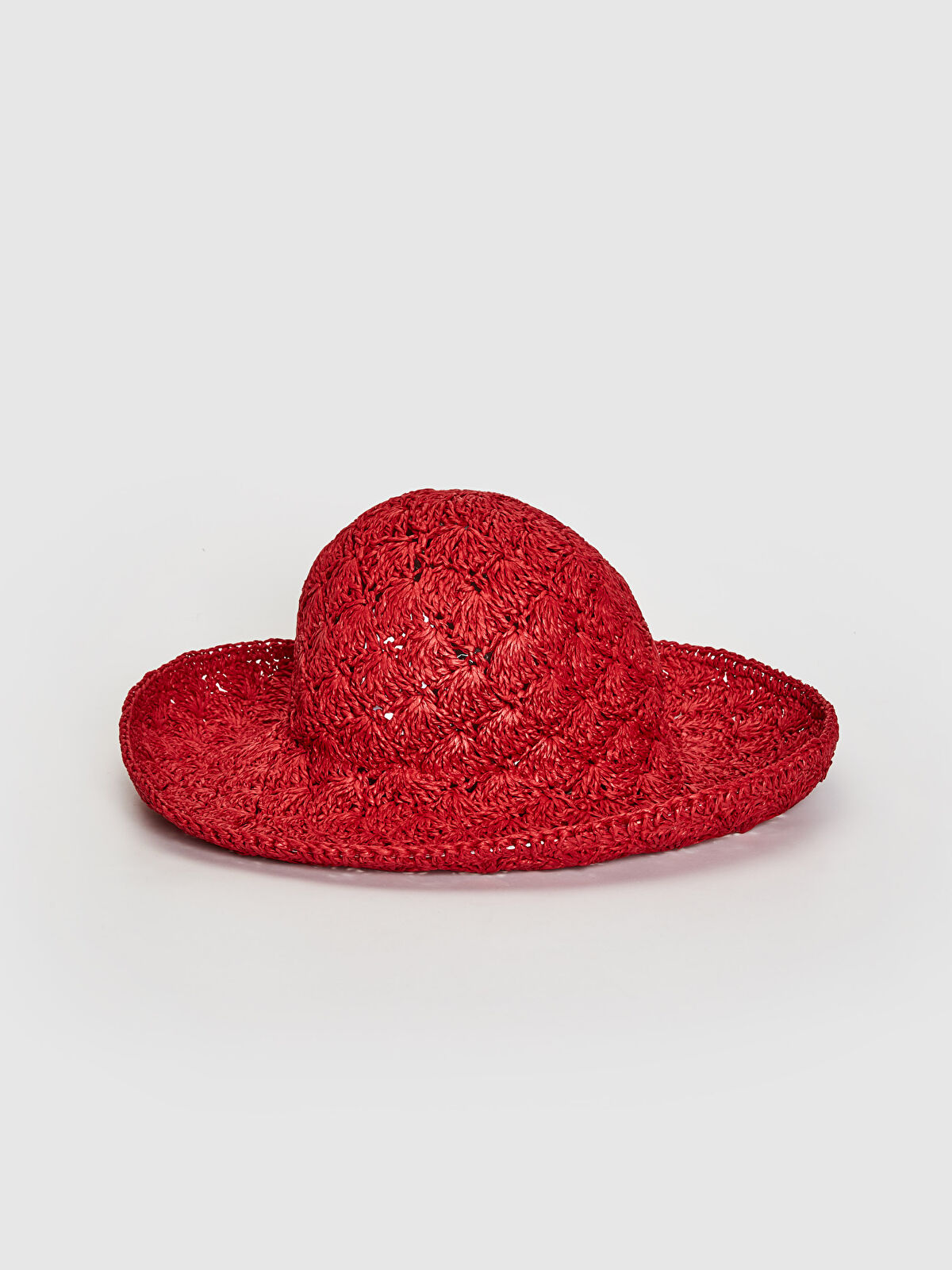 Örgü Detaylı Kadın Hasır Fötr Şapka