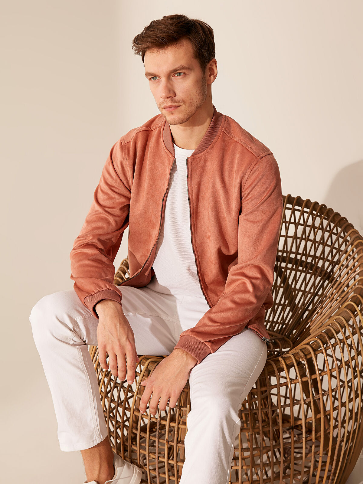 LCW VISION Slim Fit Dik Yaka Erkek Süet Mont