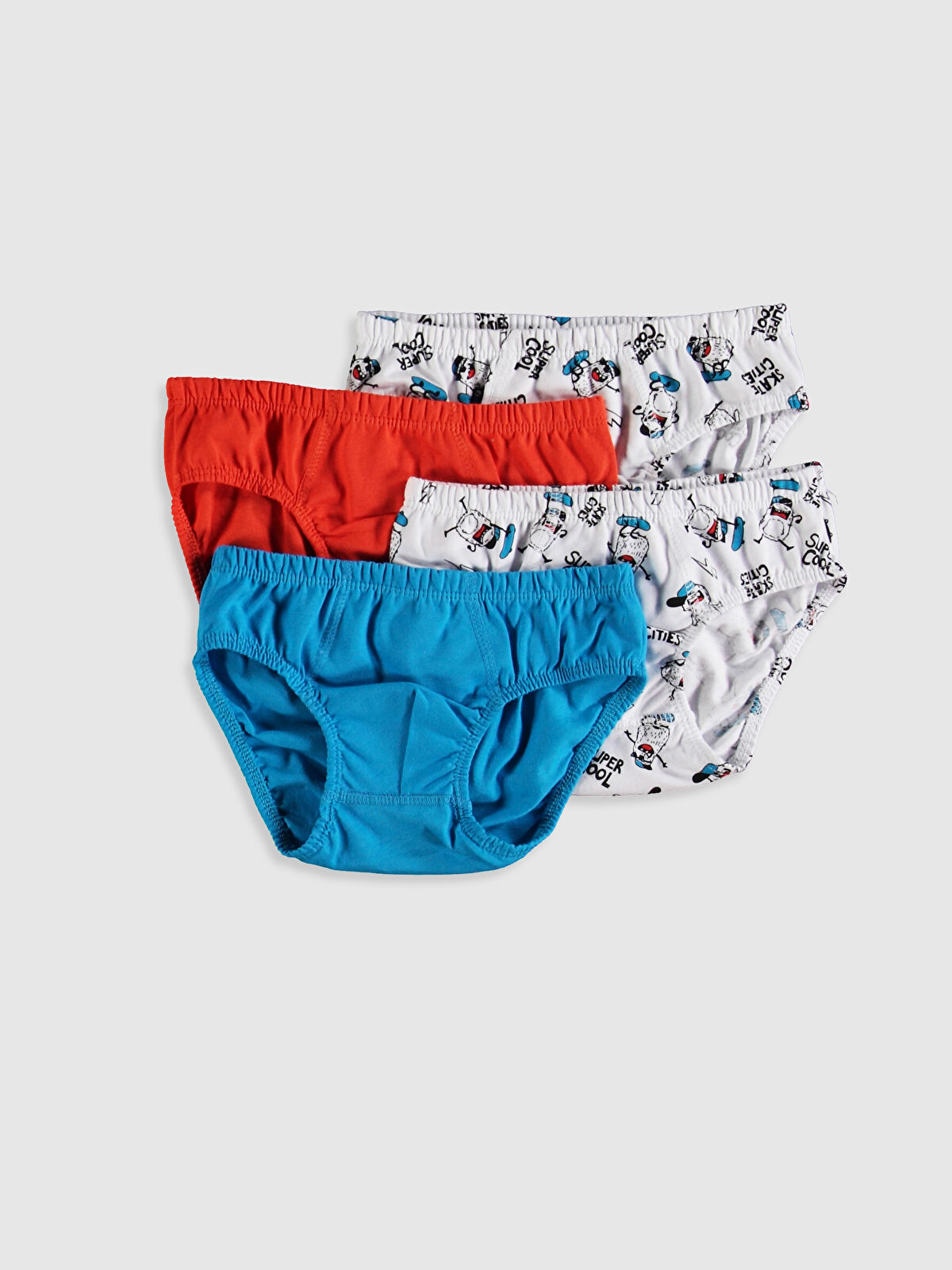 Baskılı Pamuklu Erkek Çocuk Külot 4'lü