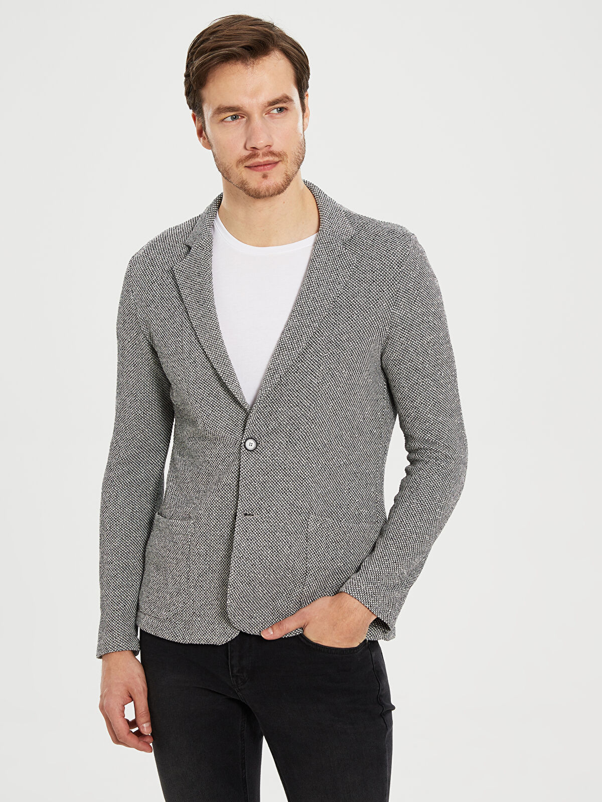 Slim Fit Şal Yaka Erkek Triko Hırka