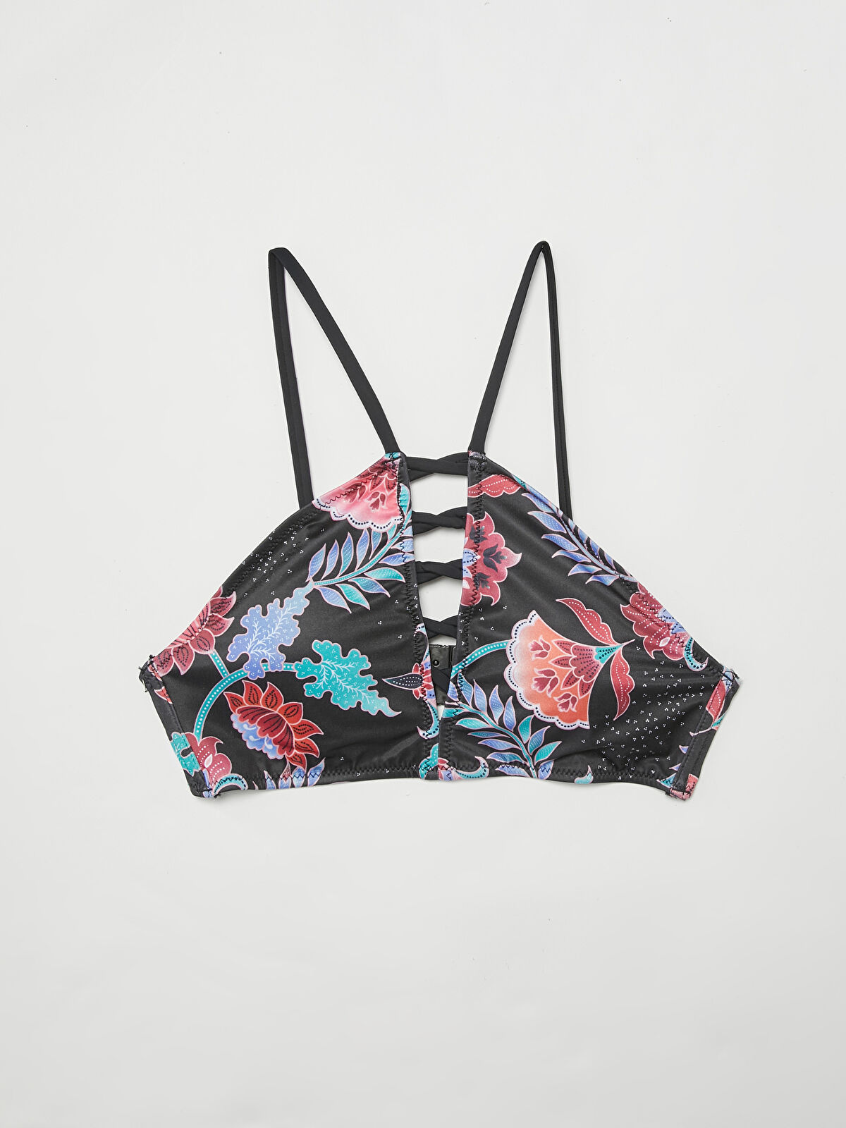 Halter Yaka Desenli Kadın Bikini Üst