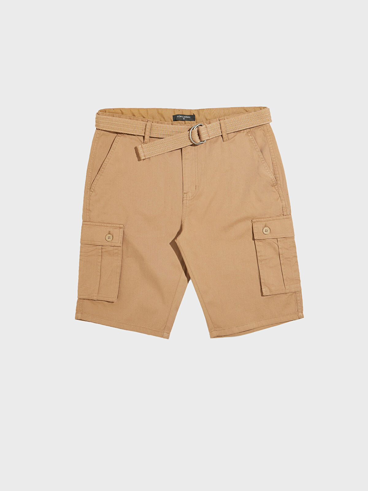 Regular Fit Kargo Cepli Gabardin Şort