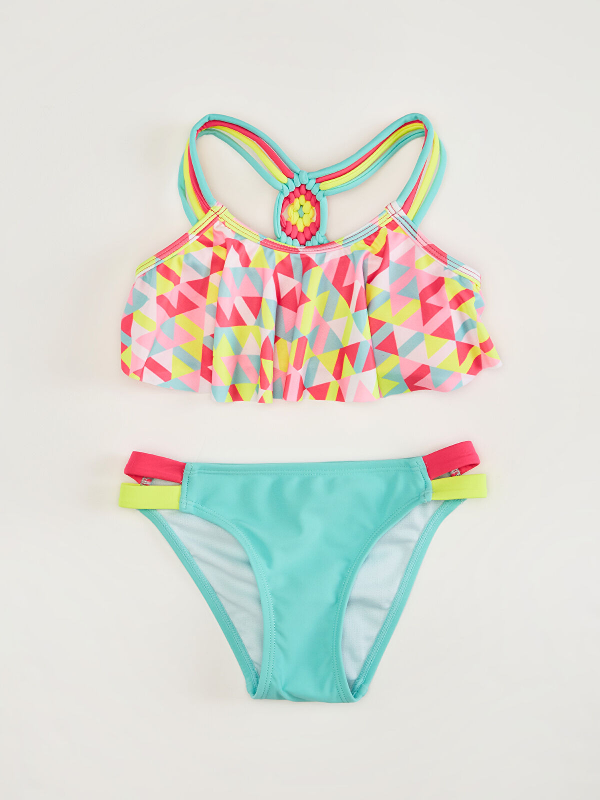 Kız Çocuk Desenli Volanlı Bikini Kız Çocuk Desenli Volanlı Bikini