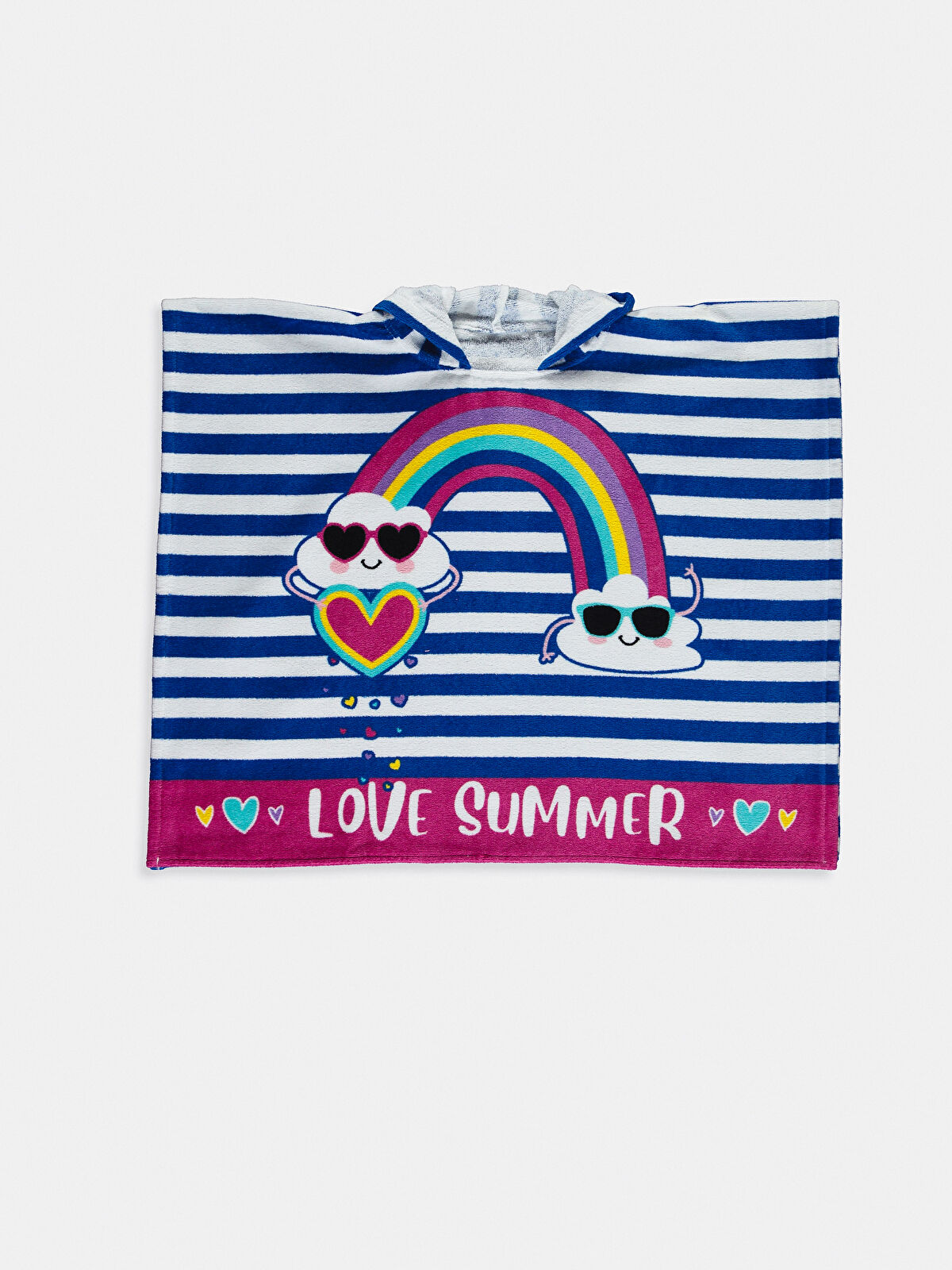 Kız Çocuk Kadife Baskılı Panço Havlu