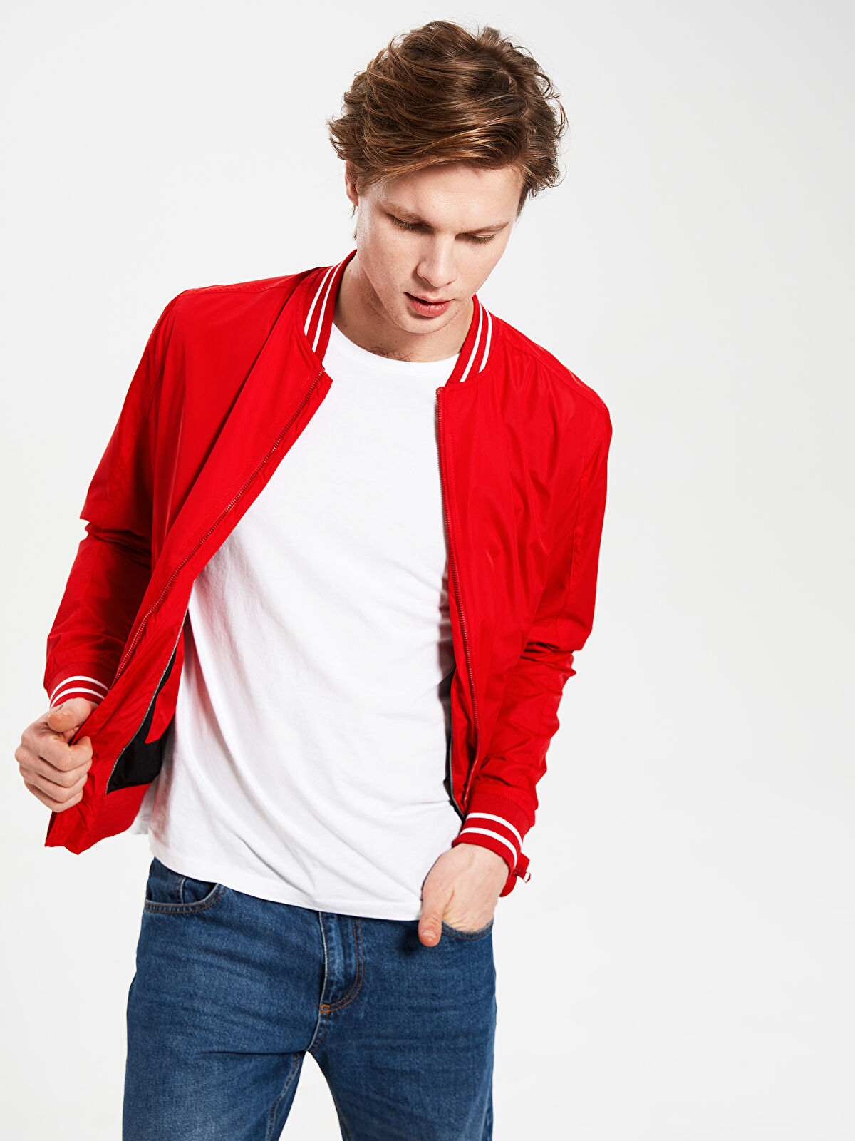 LCW CASUAL Slim Fit Kolej Yaka Bomber İnce Erkek Mont LCW CASUAL Slim Fit Kolej Yaka Bomber İnce Erkek Mont