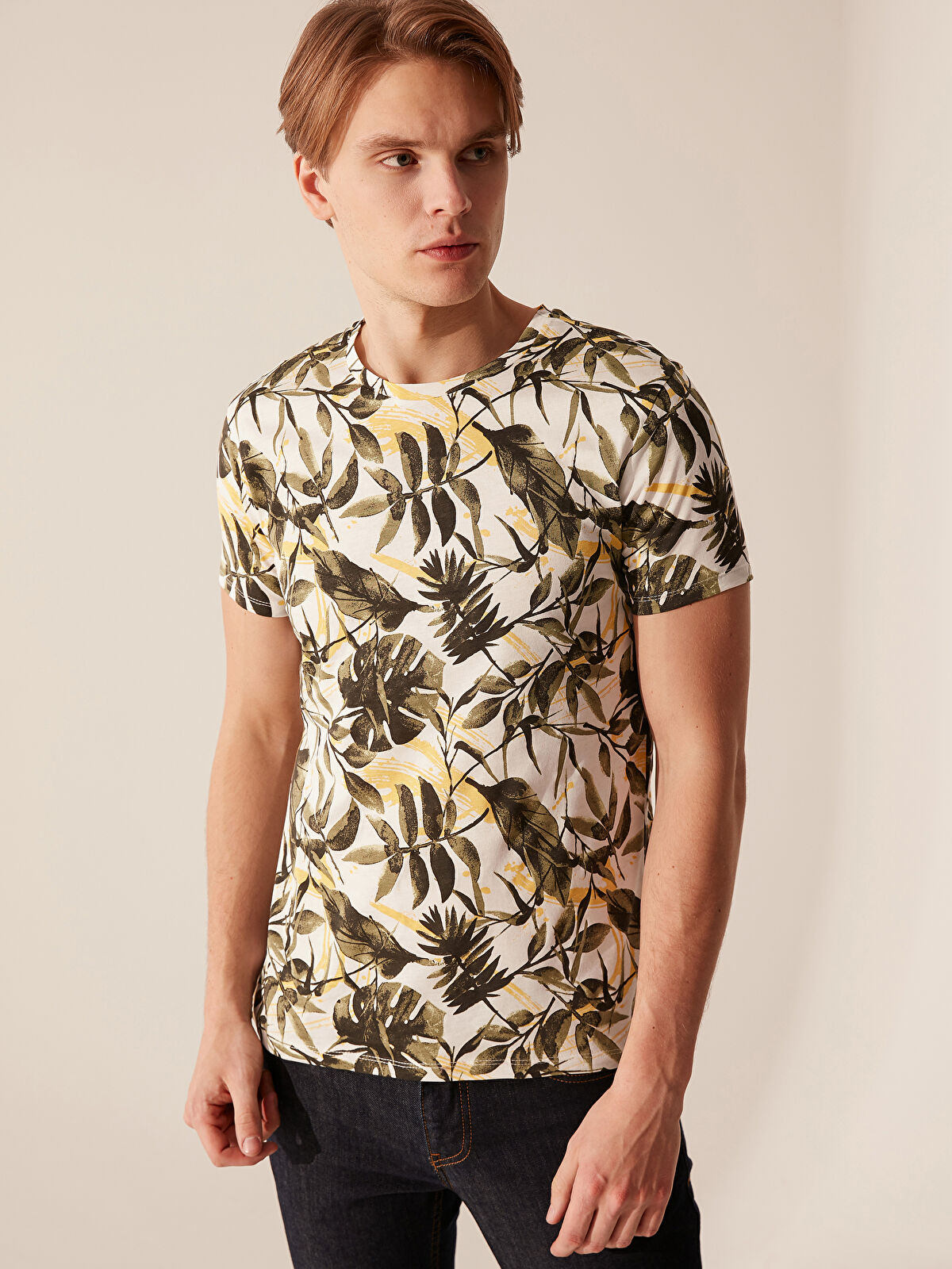 Bisiklet Yaka Desenli Tişört  Aile Kombini