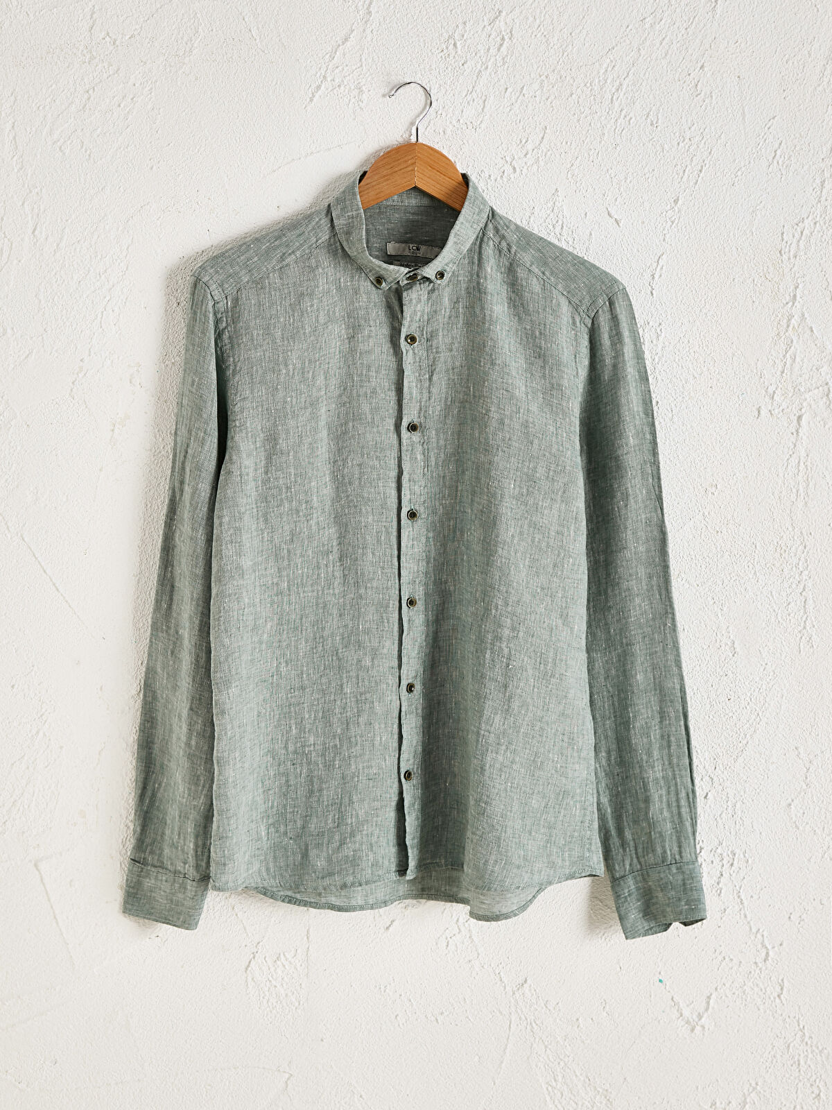 Slim Fit Uzun Kollu Keten Erkek Gömlek