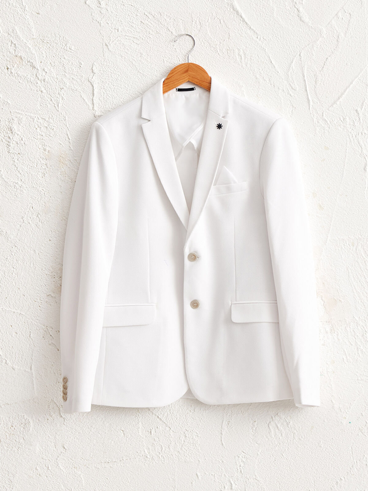 Dar Kalıp Dokulu Erkek Blazer Ceket