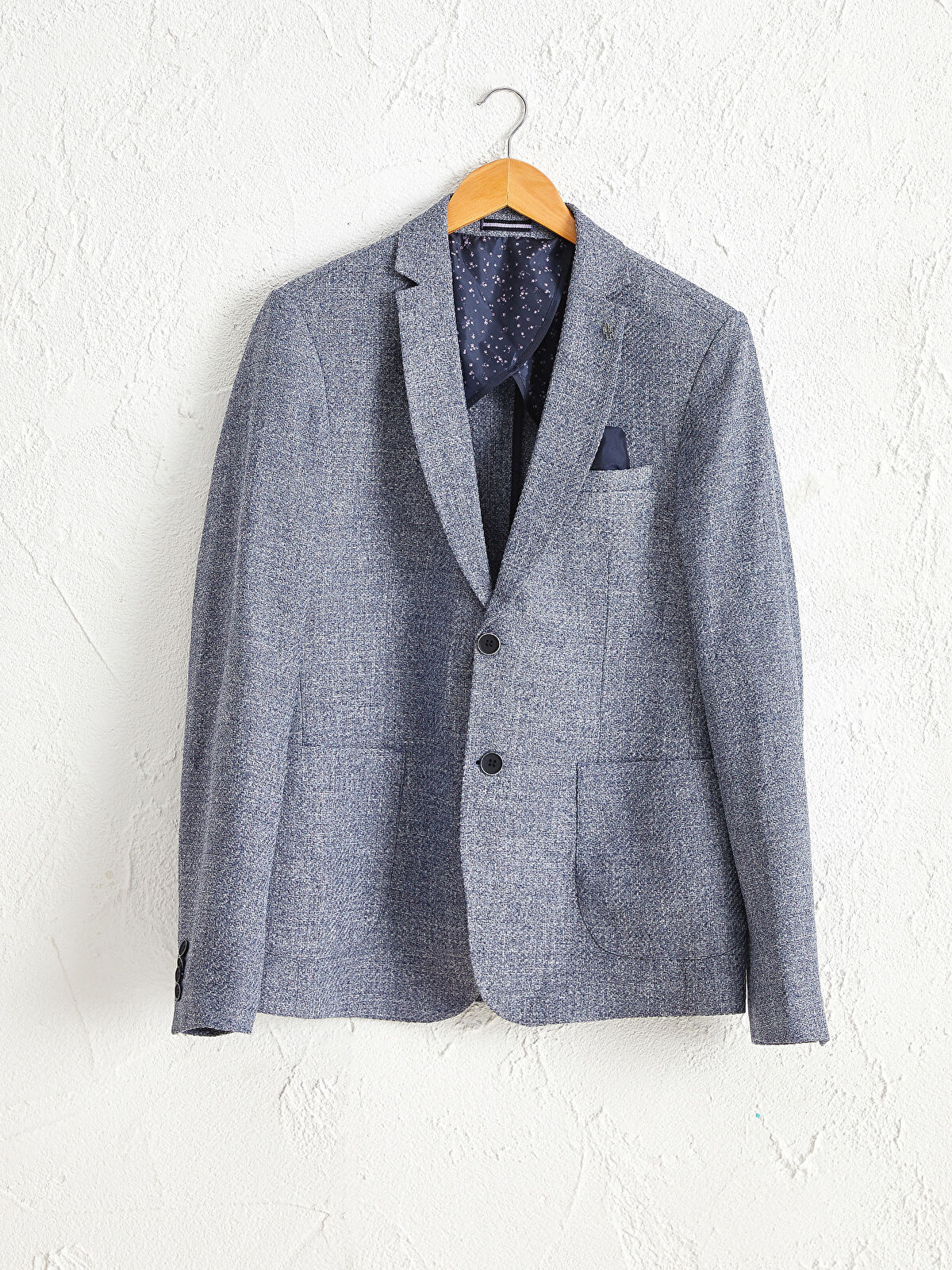 Standart Kalıp Dokulu Blazer Ceket