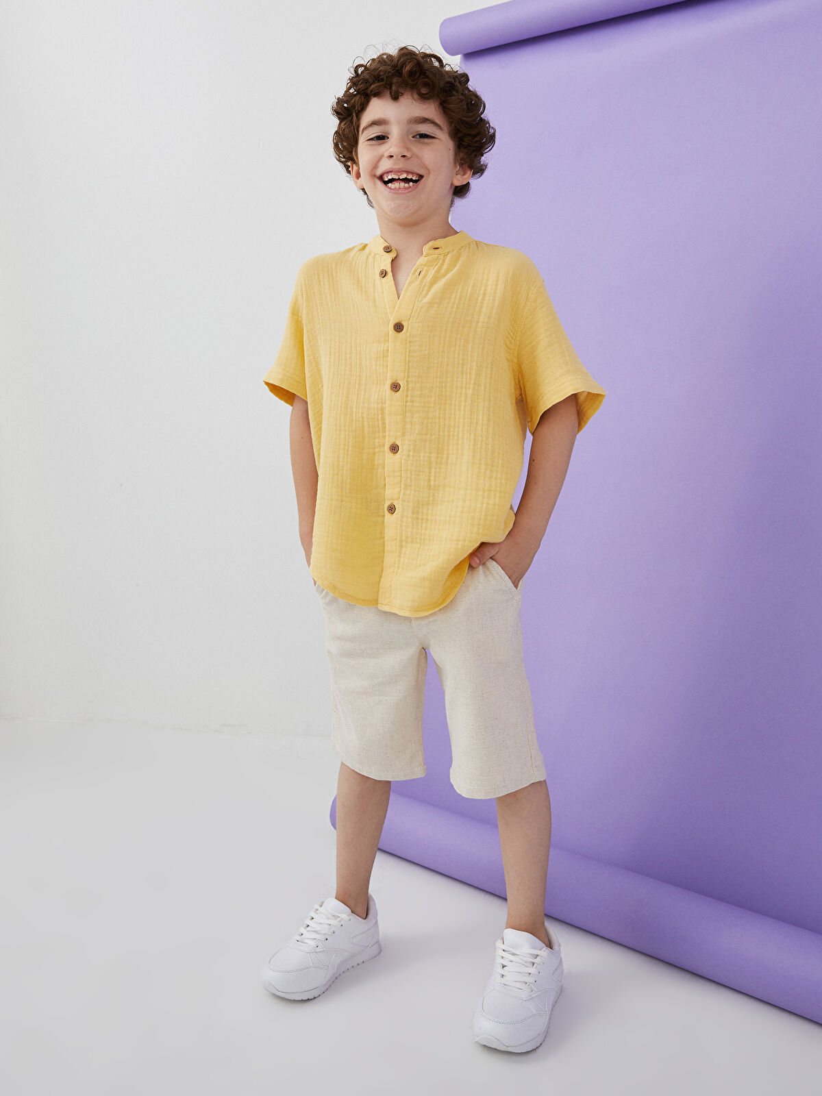 Basic Gabardin Erkek Çocuk Bermuda Şort