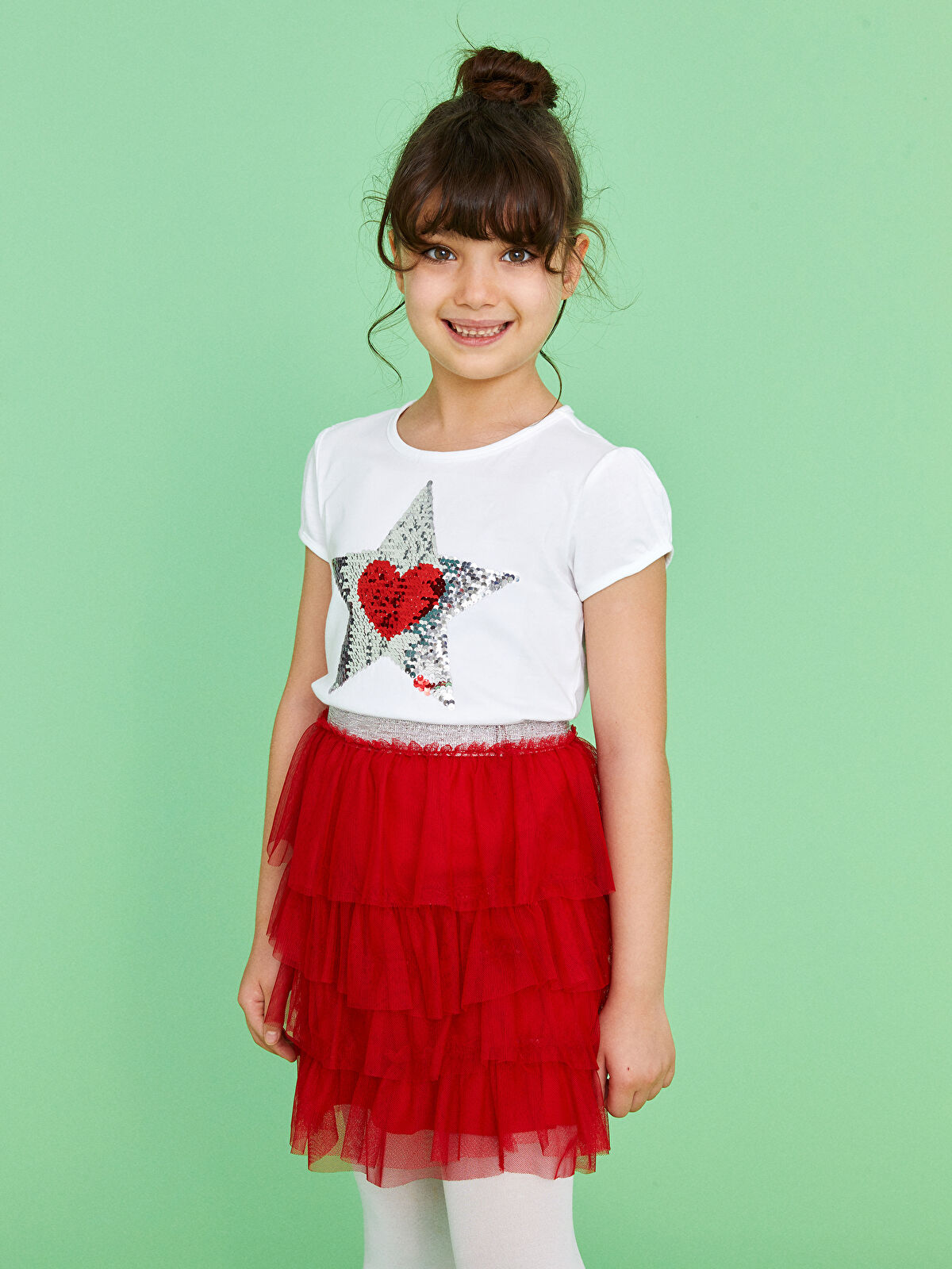 Beli Lastikli Fırfırlı Kız Çocuk Etek