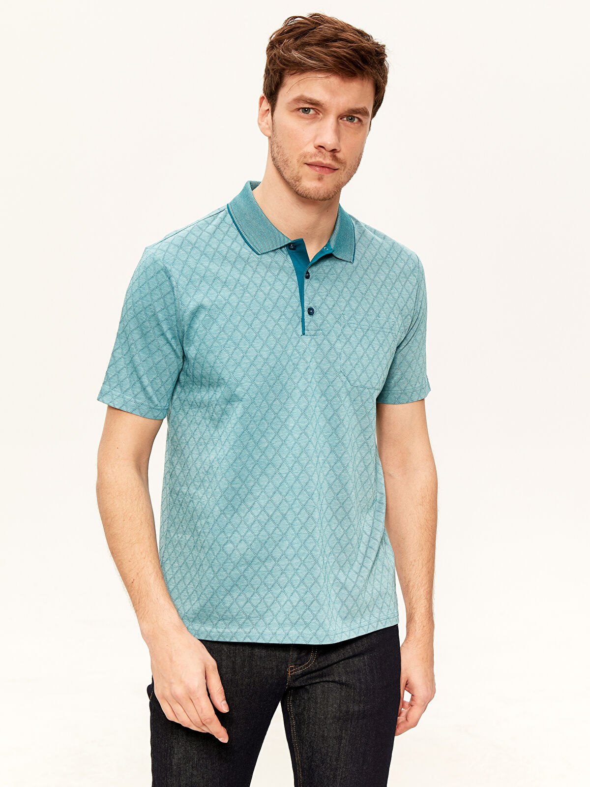 Merserize Polo Yaka Kısa Kollu Erkek Tişört