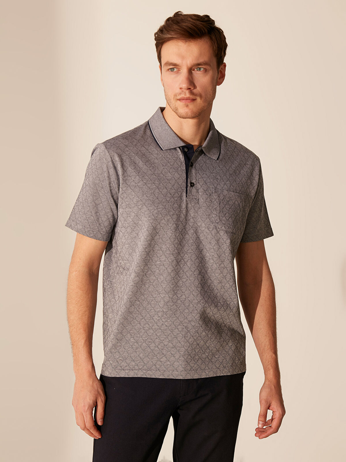 Merserize Polo Yaka Kısa Kollu Erkek Tişört