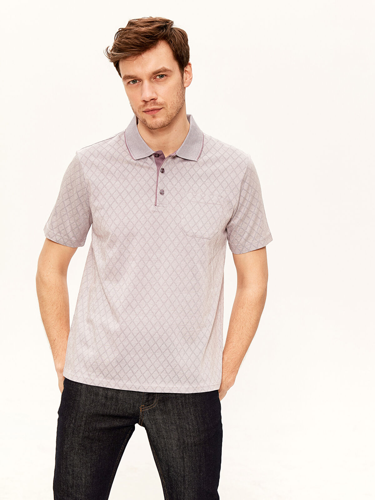 Merserize Polo Yaka Kısa Kollu Erkek Tişört