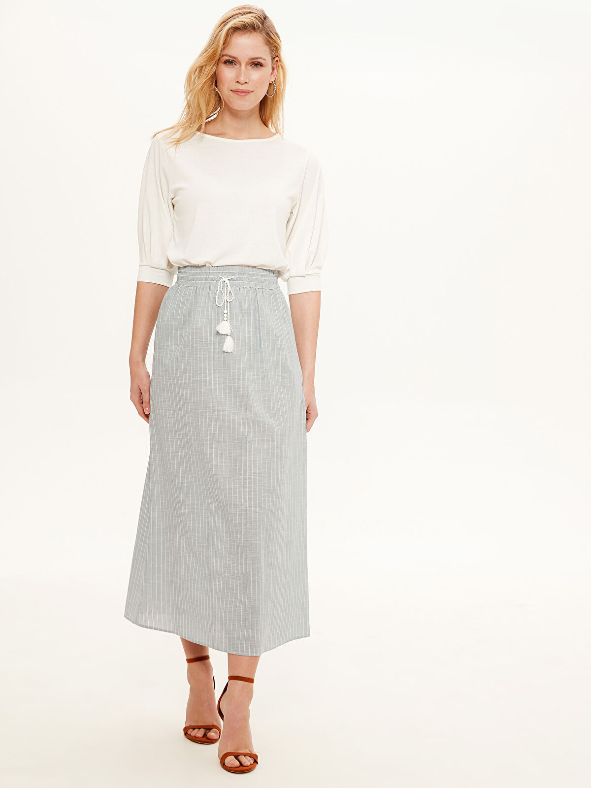 LCW CLASSIC Standart Fit Poplin Kadın Etek