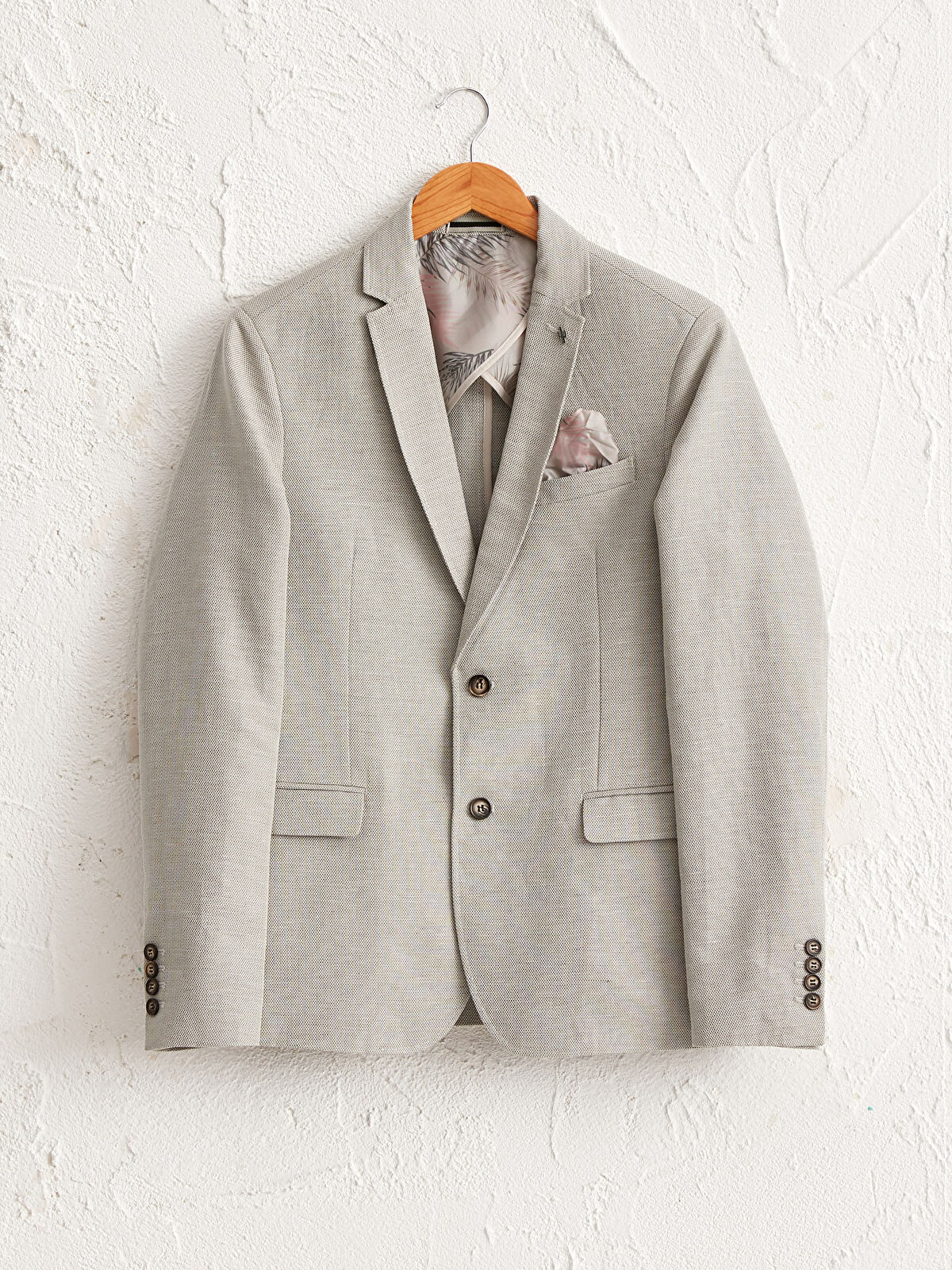 Dar Kalıp Dokulu Blazer Ceket