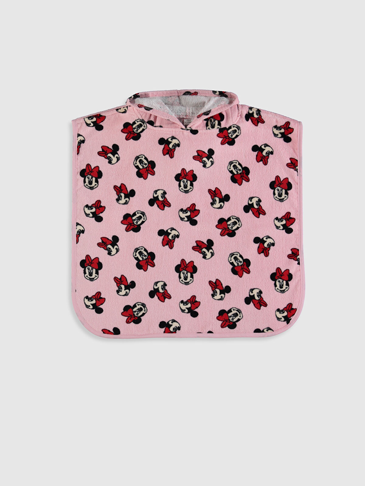 Minnie Mouse Baskılı Kız Bebek Panço