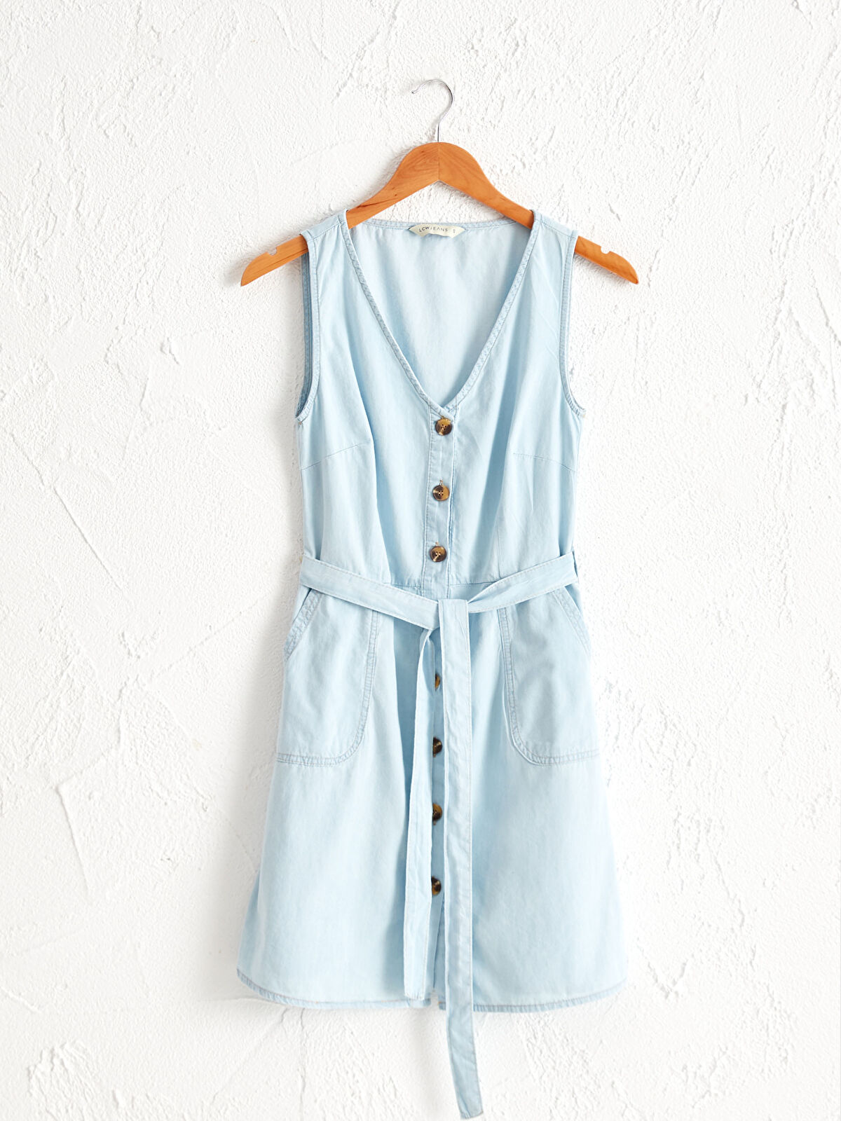 Kemerli Pamuklu Jean Elbise