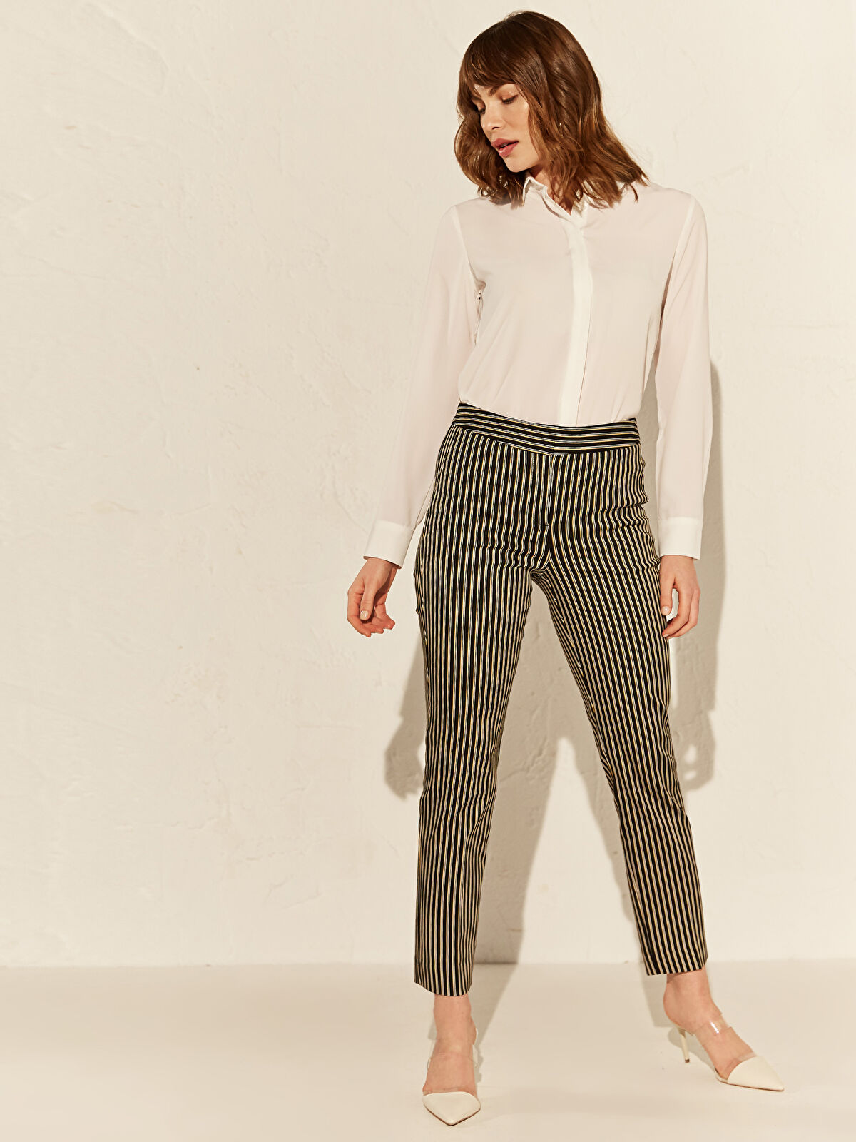 LCW VISION Dar Fit Saten Kadın Pantolon