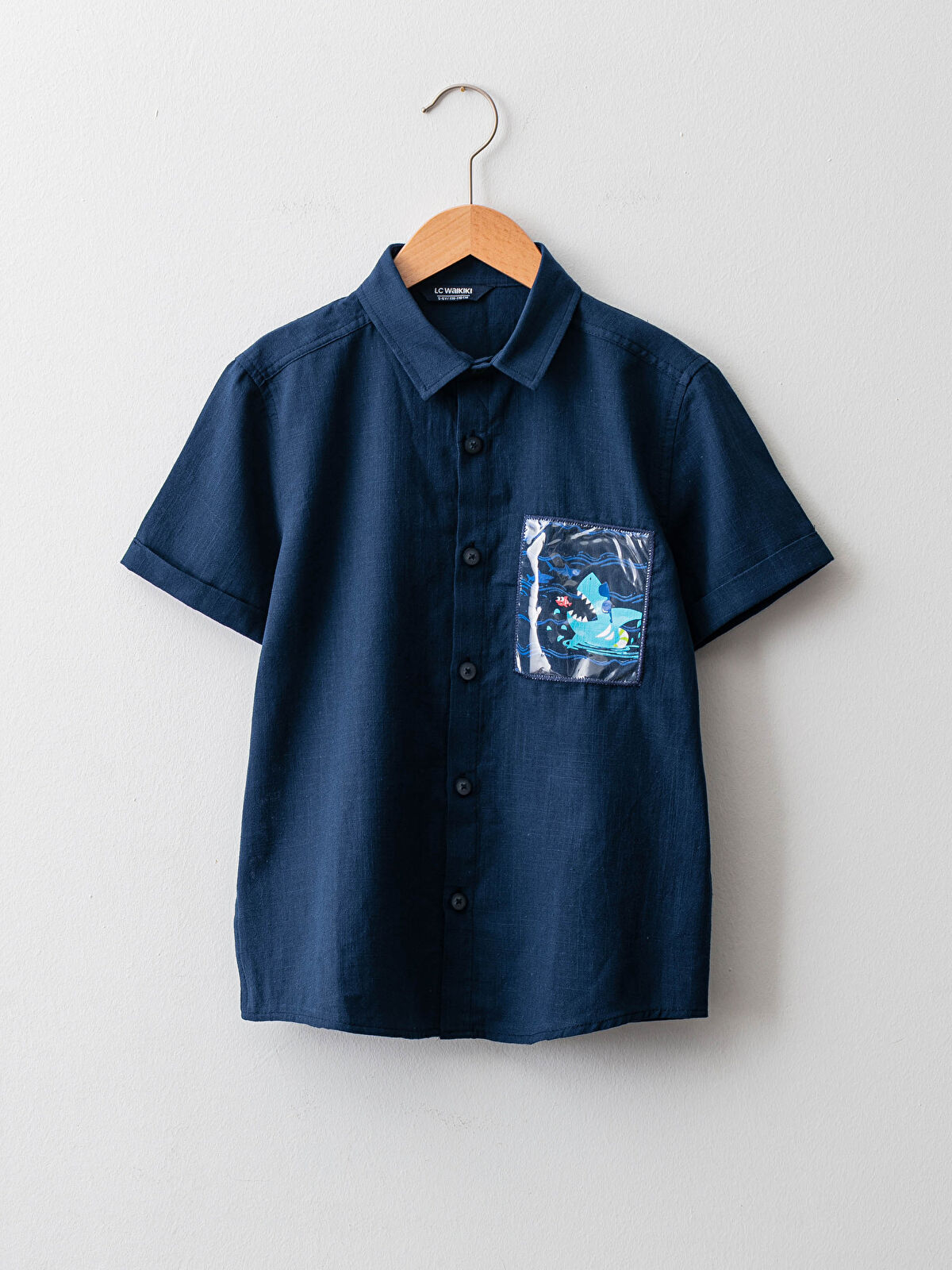 Kısa Kollu Baskılı Poplin Erkek Çocuk Gömlek