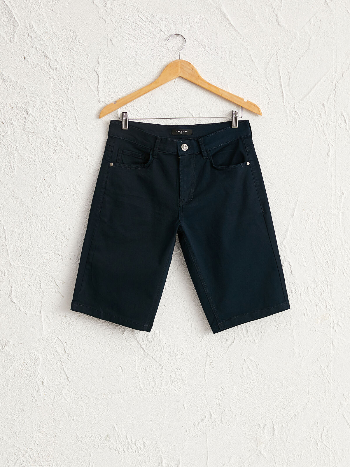 Slim Fit Bermuda Gabardin Erkek Şort