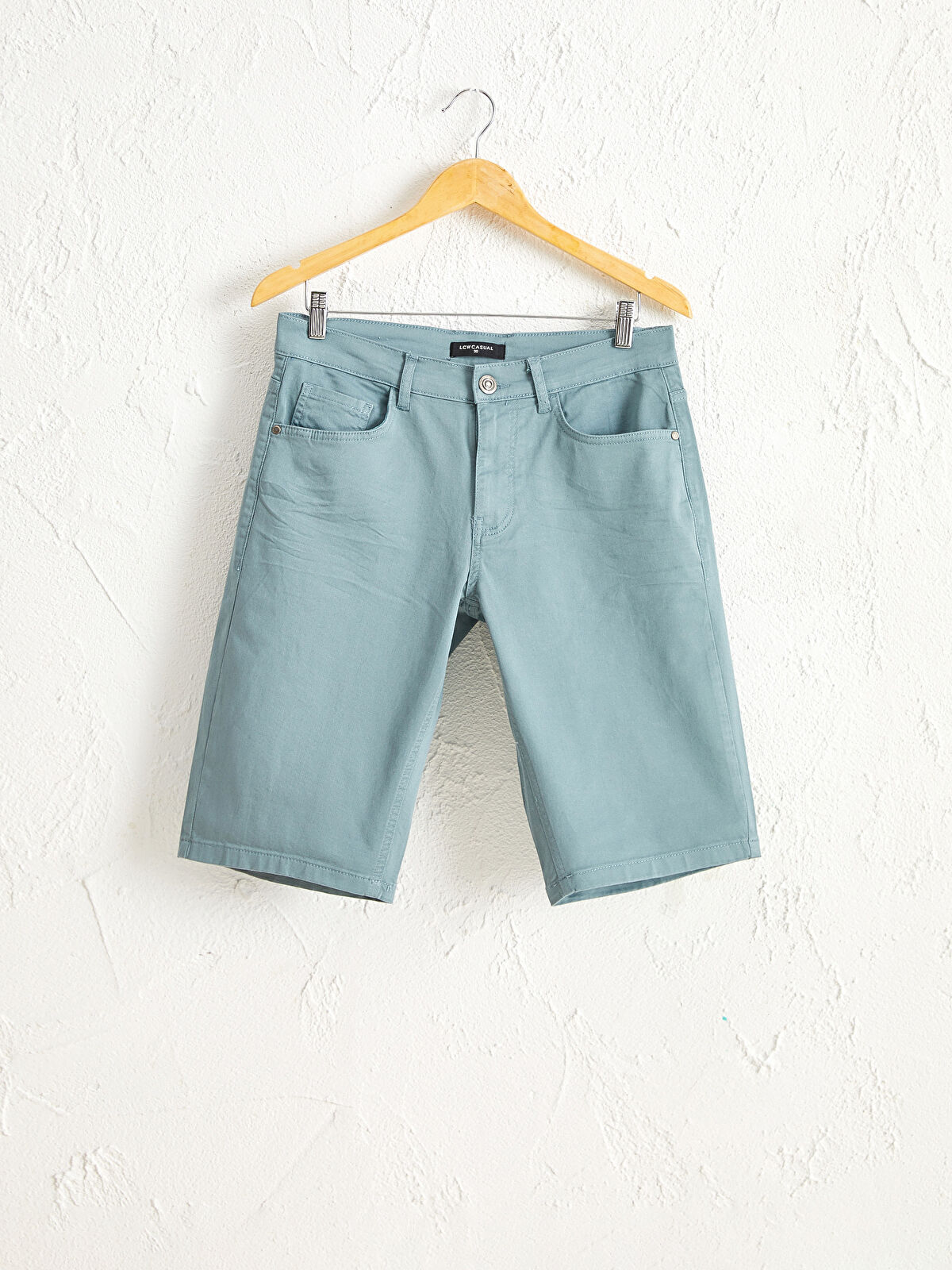 Slim Fit Bermuda Gabardin Erkek Şort