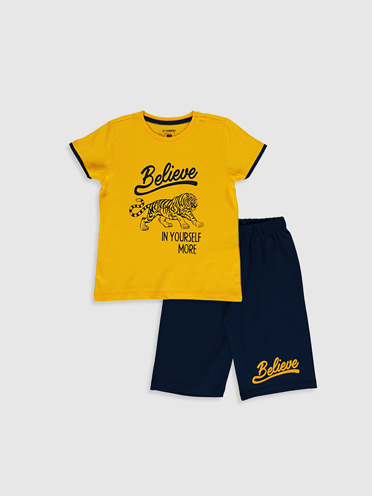 Bisiklet Yaka Kısa Kollu Erkek Çocuk Pijama Takım