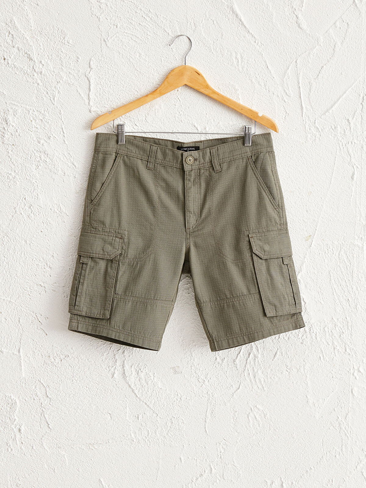 Regular Fit Kargo Cepli Gabardin Şort